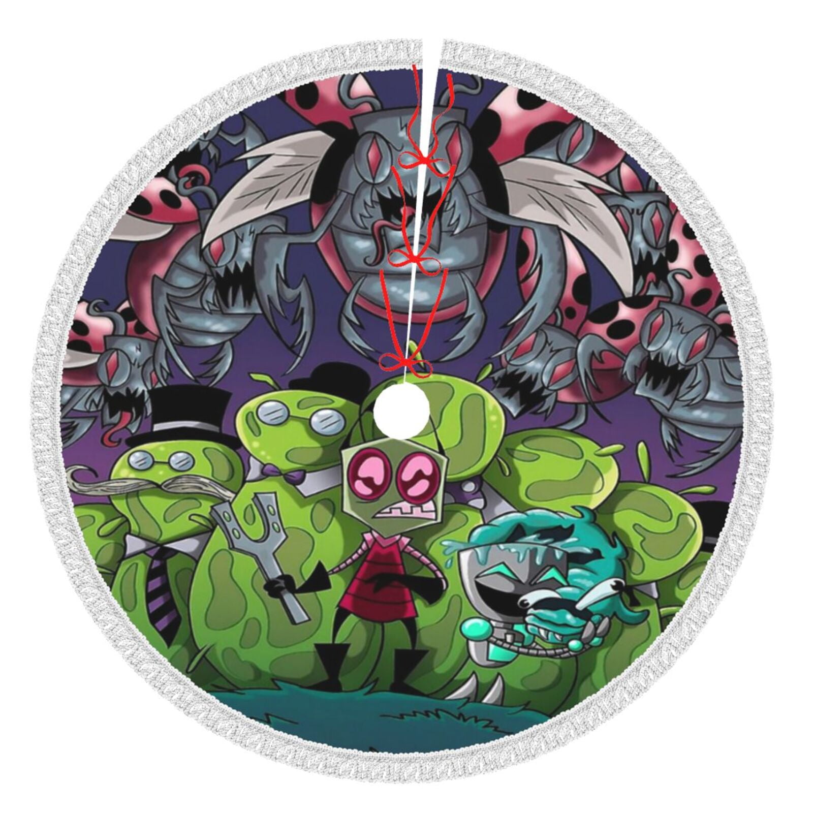 Invader Zim Christmas Tree Skirt With Tassel Cartoon Xmas Halloween ...