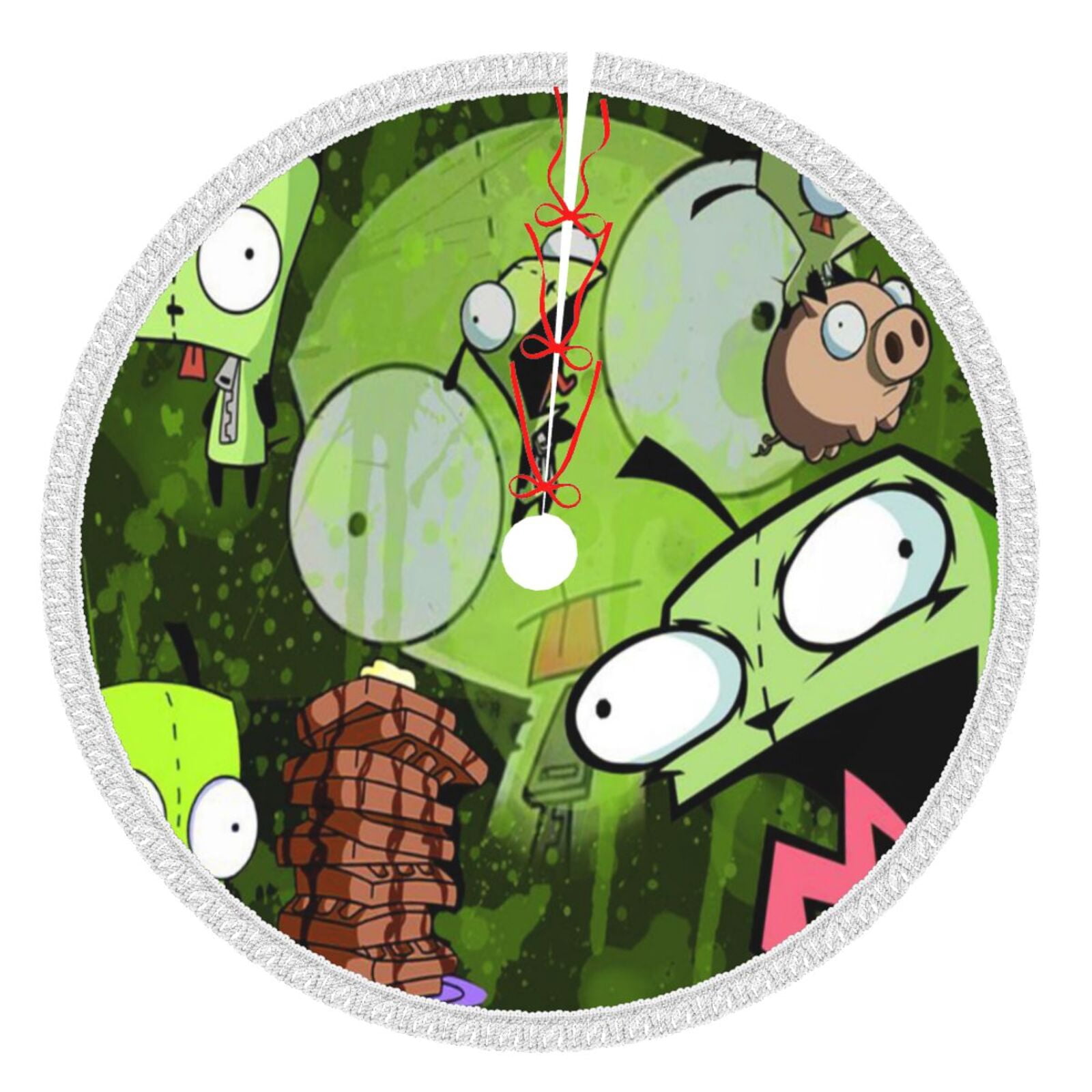 Invader Zim Christmas Tree Skirt With Tassel Cartoon Xmas Halloween ...