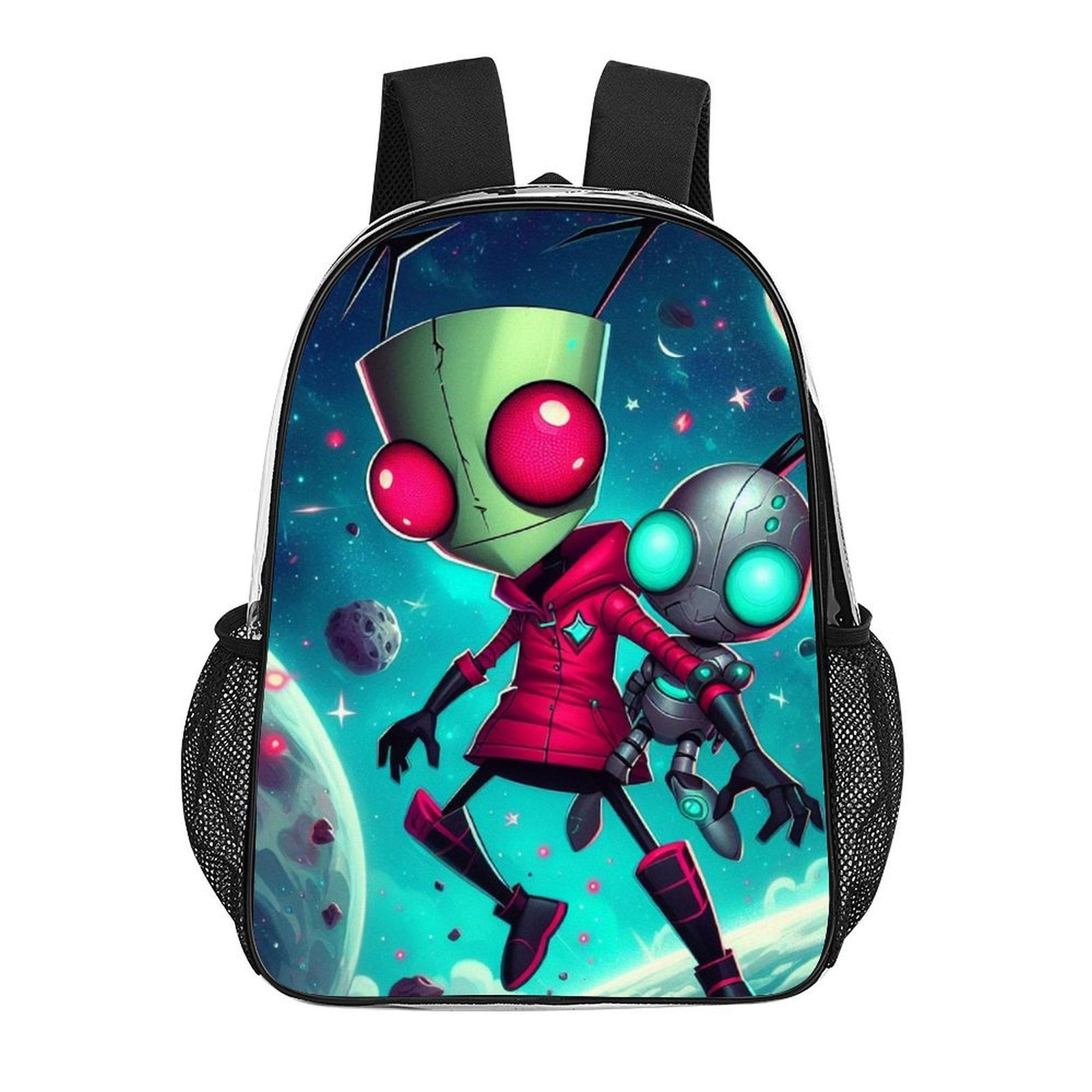 Invader Zim Clear Backpack Transparent Bag 17 Inch Large Capacity Laptop Daypack Clear Through ...