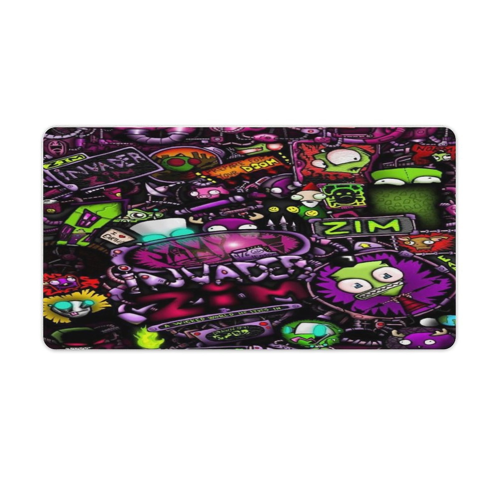 Invader Zim Computer Mouse Mat with Anti-Slip Rubber Base Anti-Fray ...