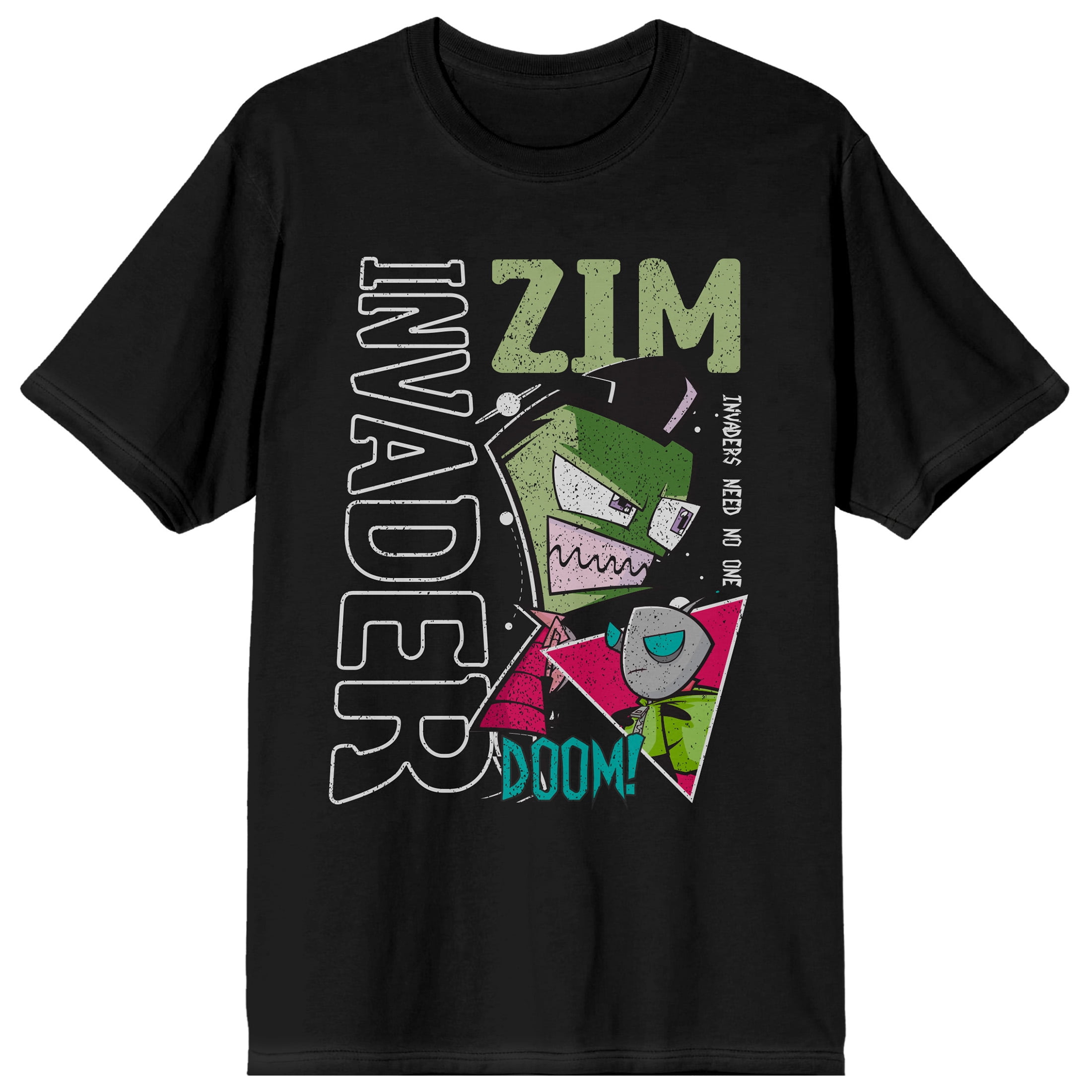 Invader Zim Crew Neck Short Sleeve Men's Black T-shirt-4XL - Walmart.com