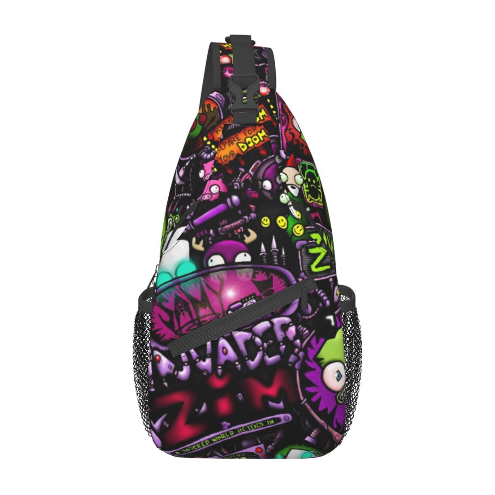 Invader Zim Crossbody Bag Casual Sling Backpack Chest Bag Multipurpose ...