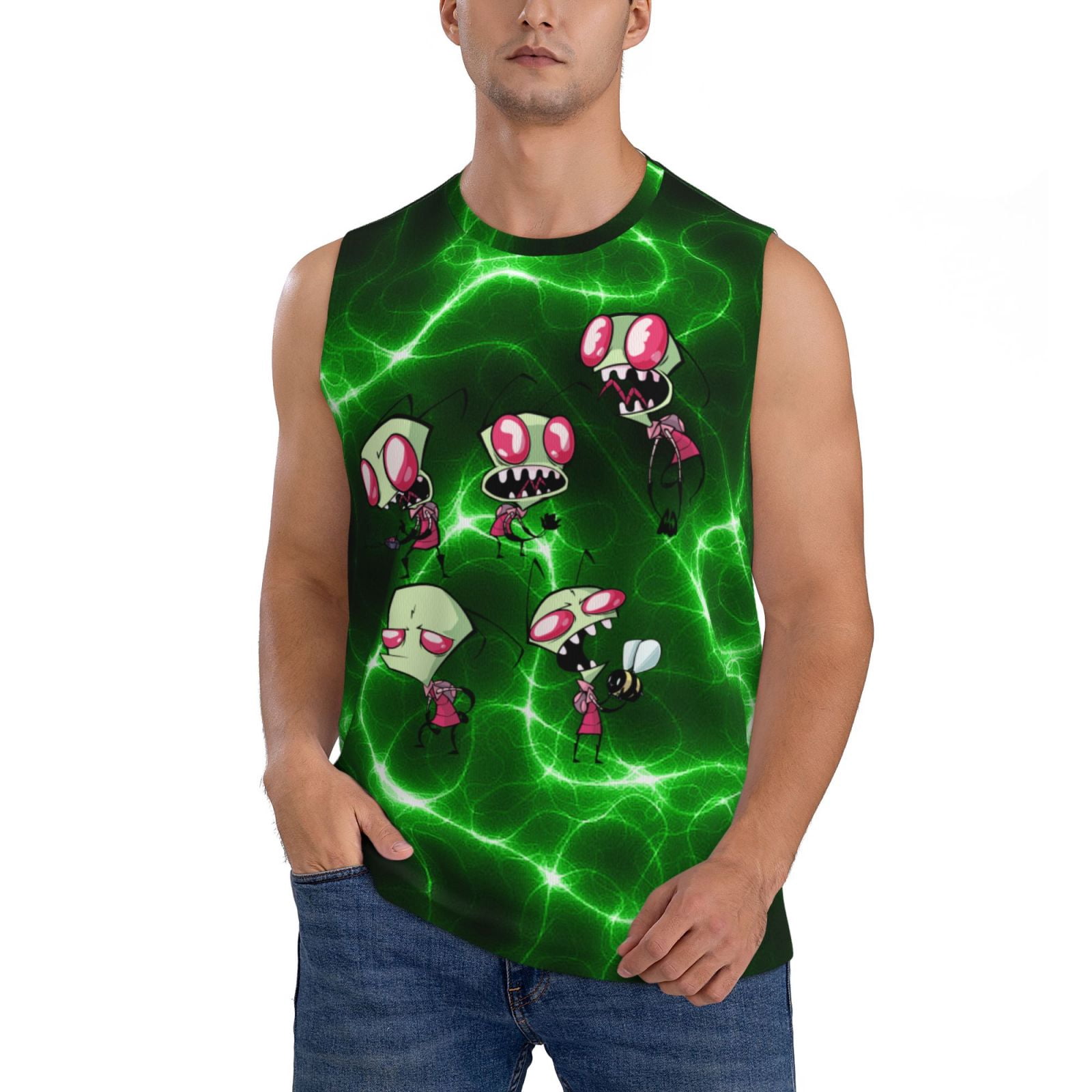 Invader Zim Cute Men's Tank Top Lightweight Summer Sleeveless Tee Shirt ...