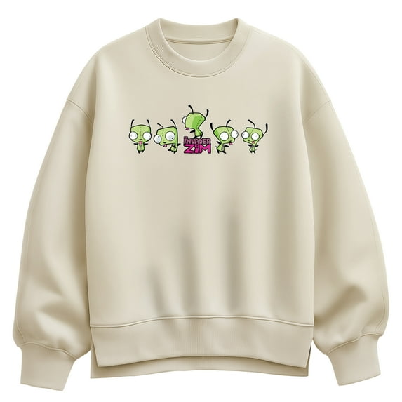 Invader Zim - Dancing Gir - Ladies Oversized Fleece Crew Sweatshirt ...