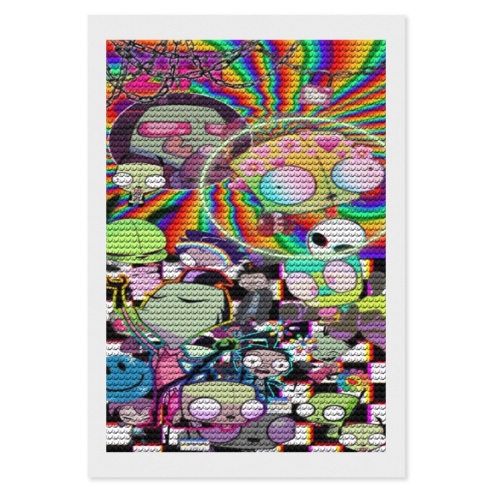 Invader Zim Diamond Art Kits for Adults Kids,DIY 116D Round Full Drill ...