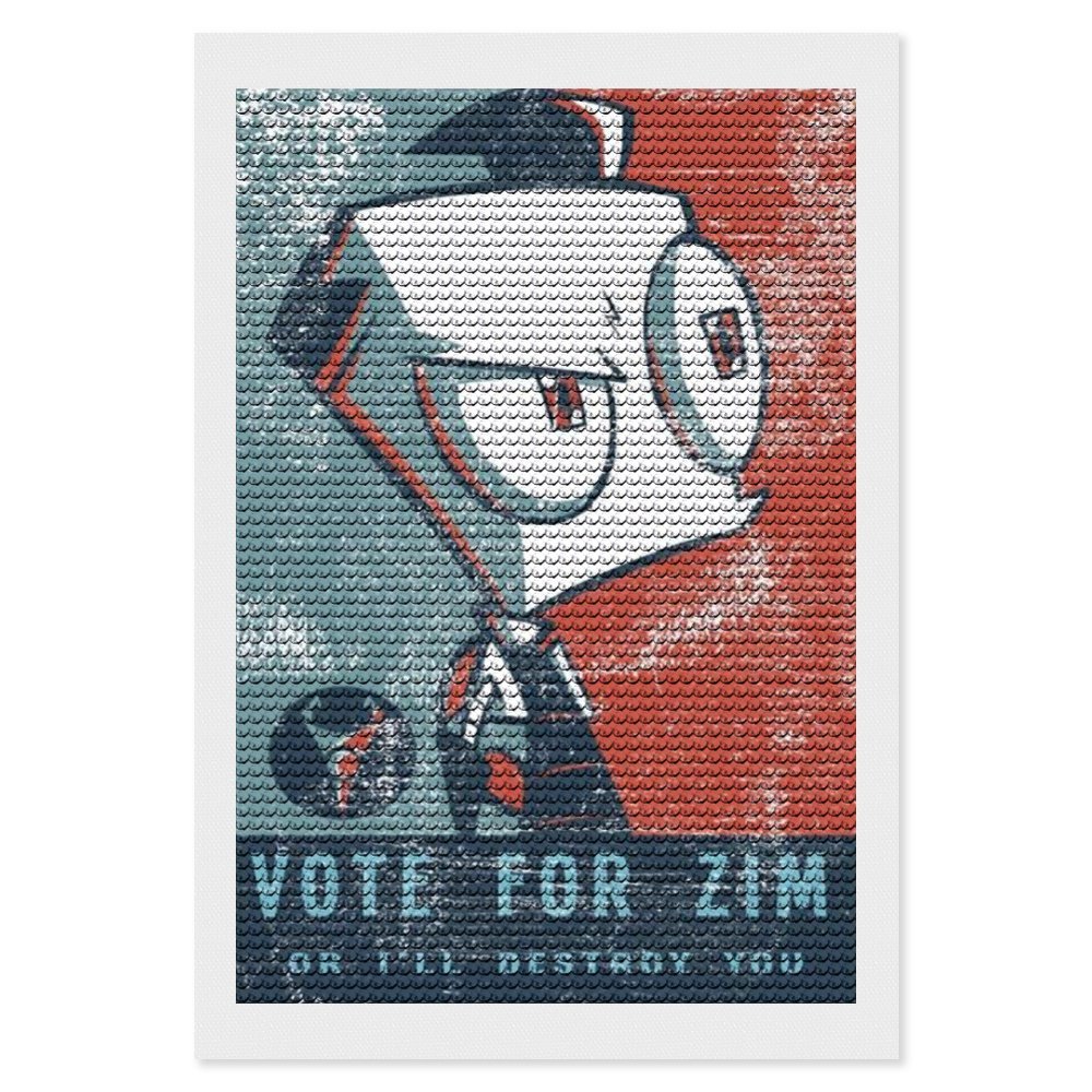 Invader Zim Diamond Art Kits for Adults Kids,DIY 157D Round Full Drill Diamond Art,Very Suitable ...