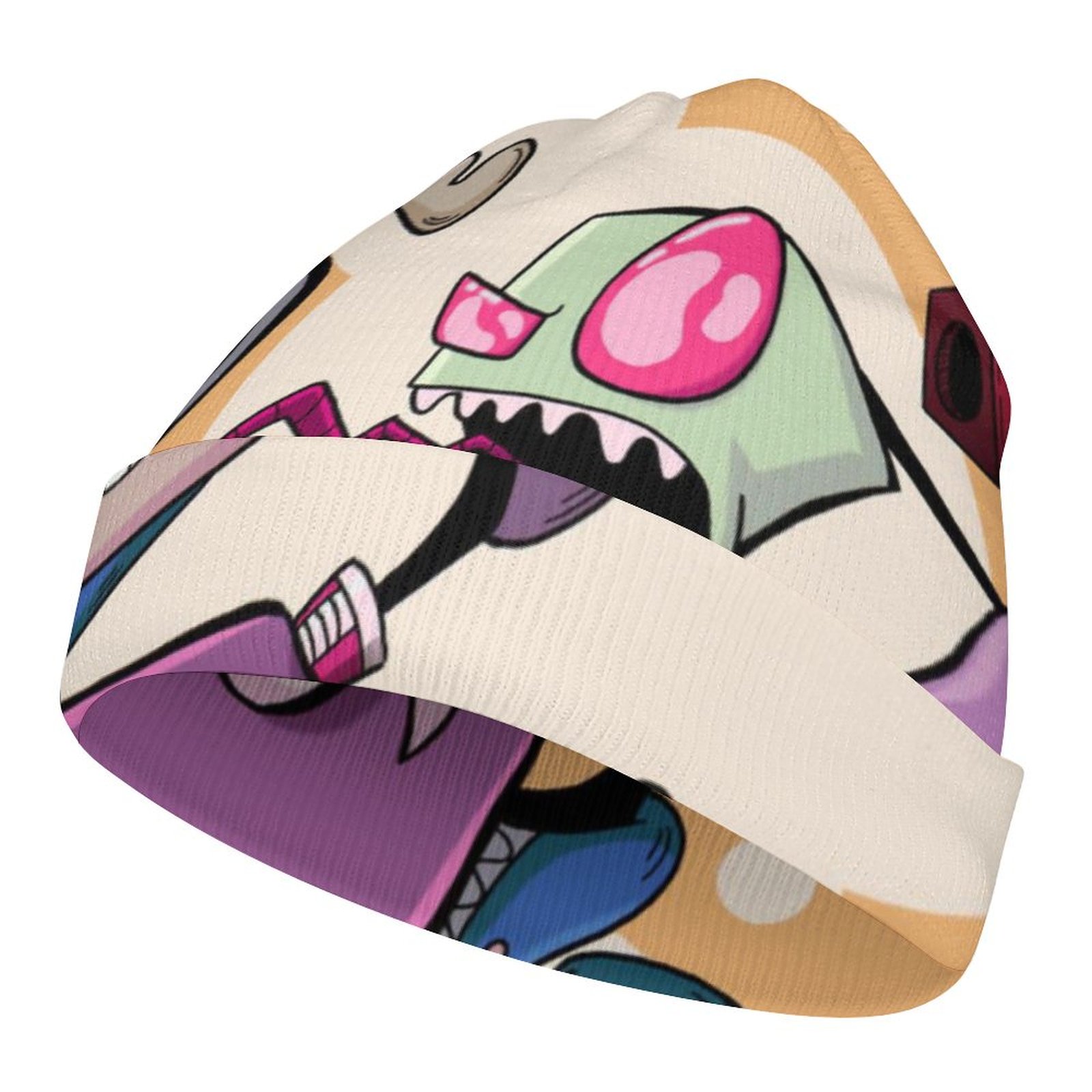 Invader Zim Dib Gaz Children Knitted Hat Slouchy Daily Full Printed Fashion Elastic Knitting Cap ...