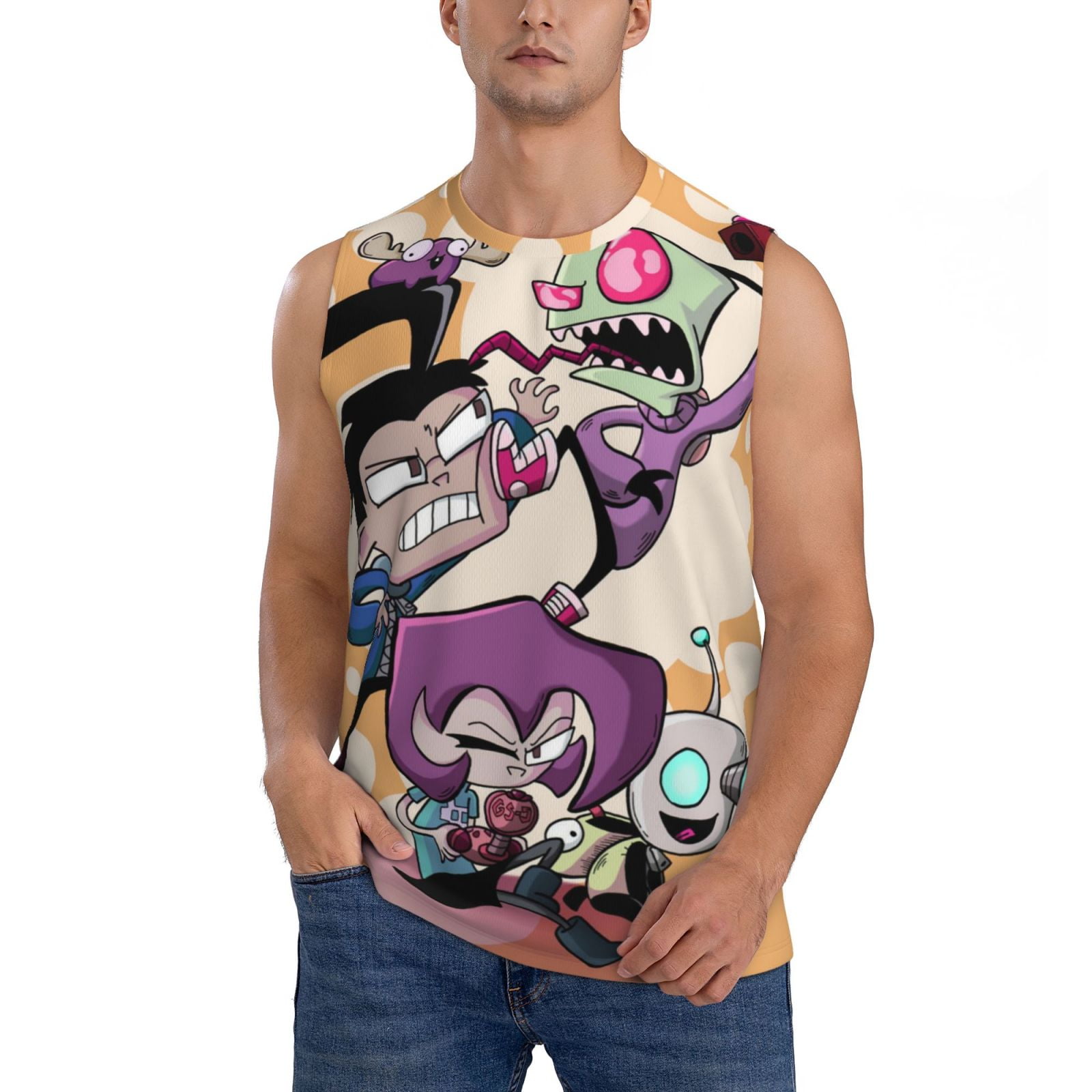 Invader Zim Dib Gaz Men's Tank Top Lightweight Summer Sleeveless Tee ...