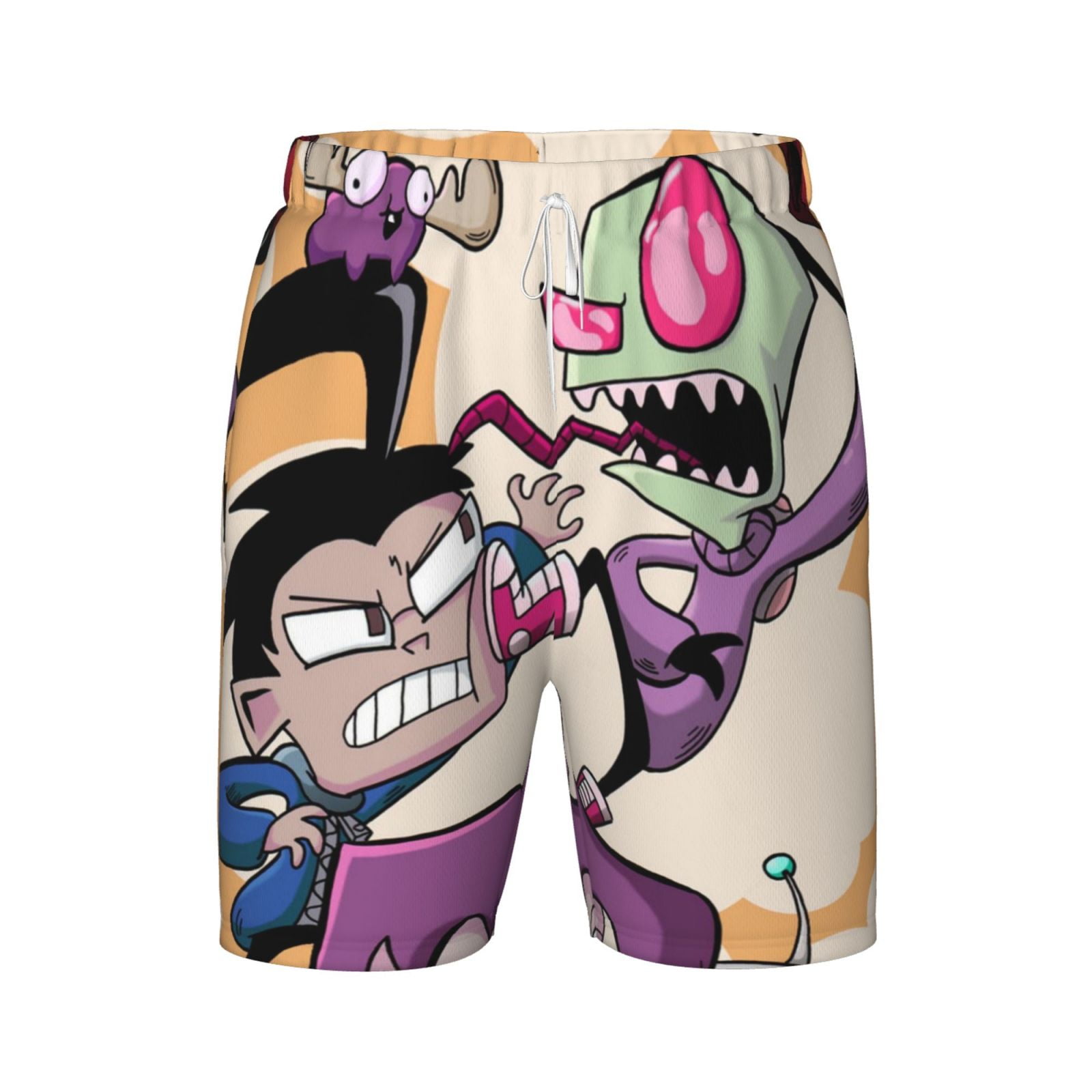 Invader Zim Dib Gaz Teen Swim Trunks Summer Beach Board Shorts Double ...