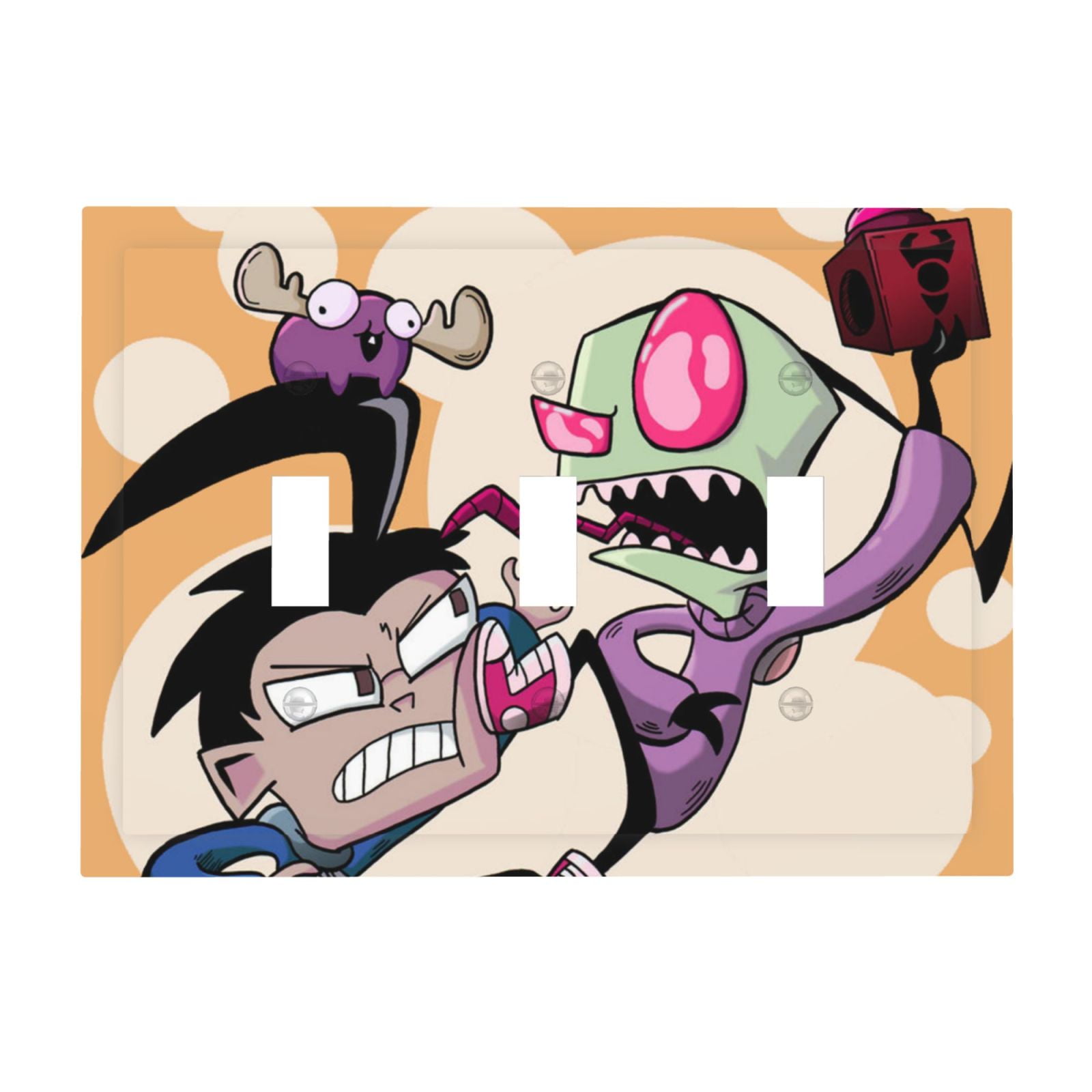 Invader Zim Dib Gaz Wall Plate Cover 3 Gang Toggle Decorative Light ...