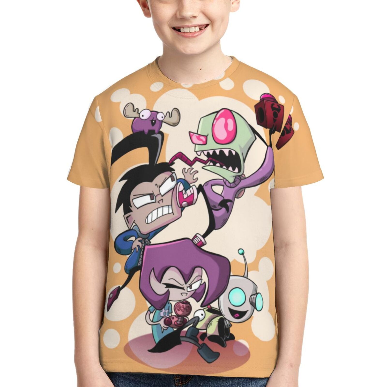 Invader Zim Dib Gaz Youth Unisex T-Shirt Crewneck Short Sleeve Double ...