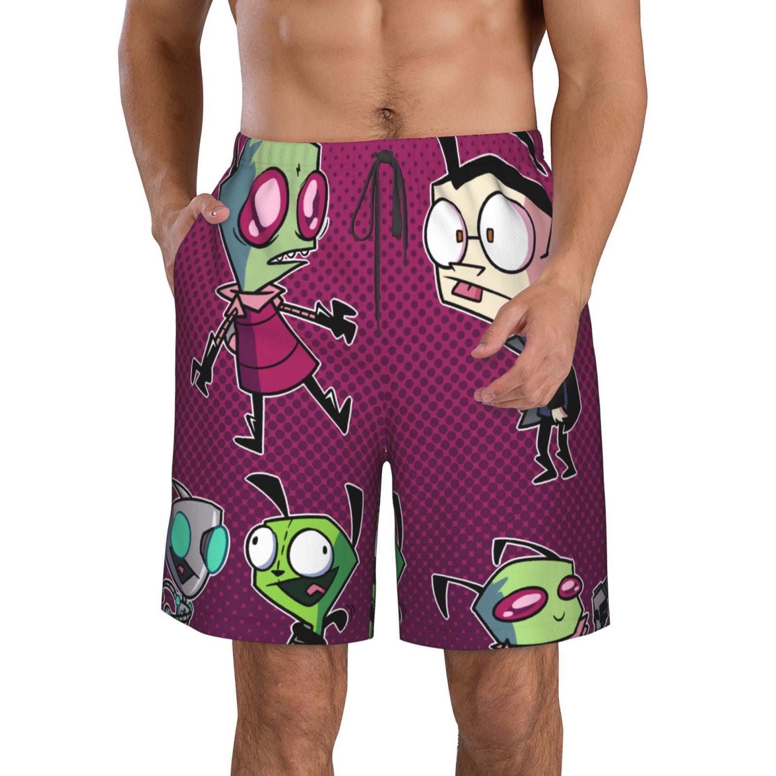 Invader Zim Dib Gir Men's Beach Shorts Swim Trunks Casual Quick Dry ...