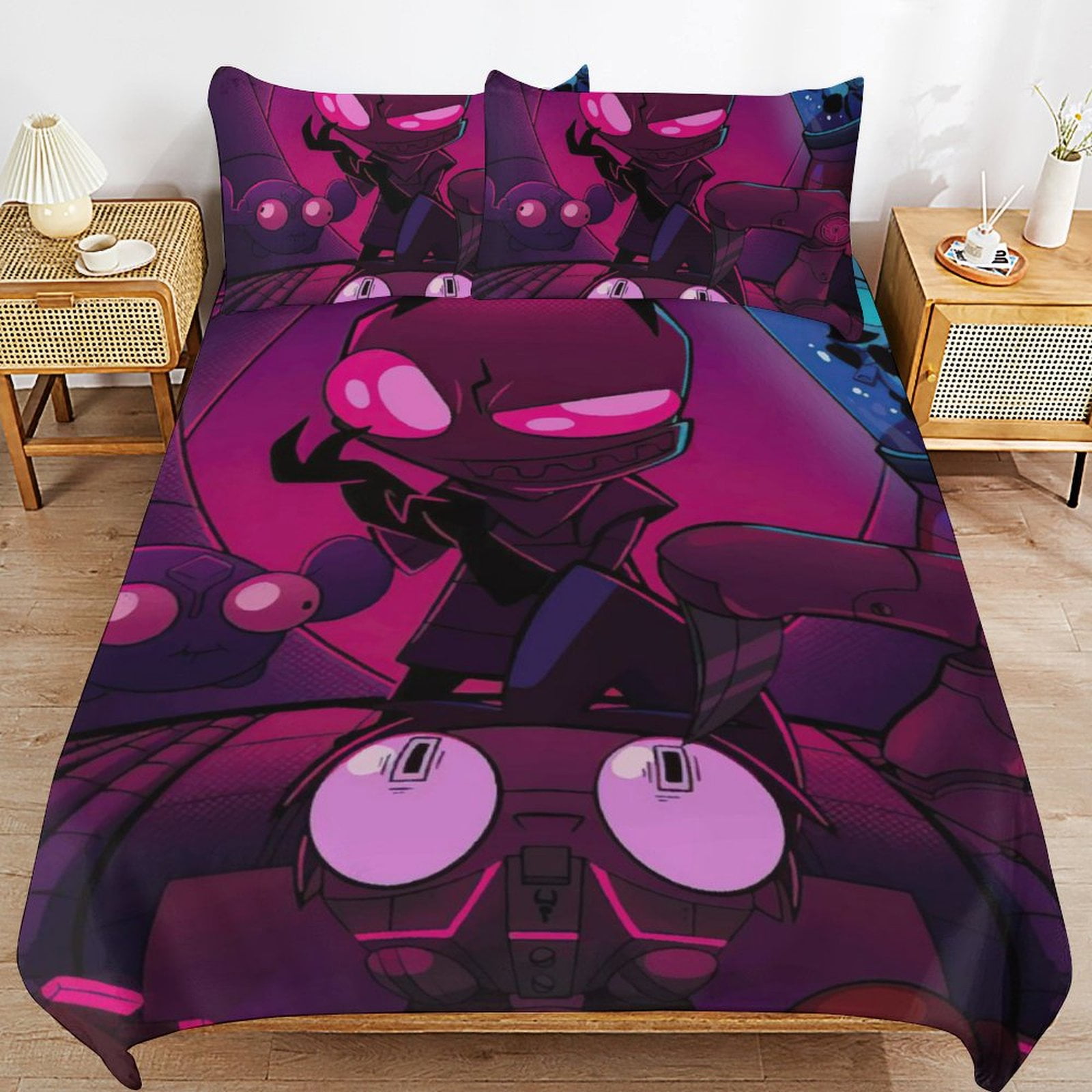 Invader Zim Duvet Cover 3 Piece Bedding Set,Teen Comforter Cover Set ...