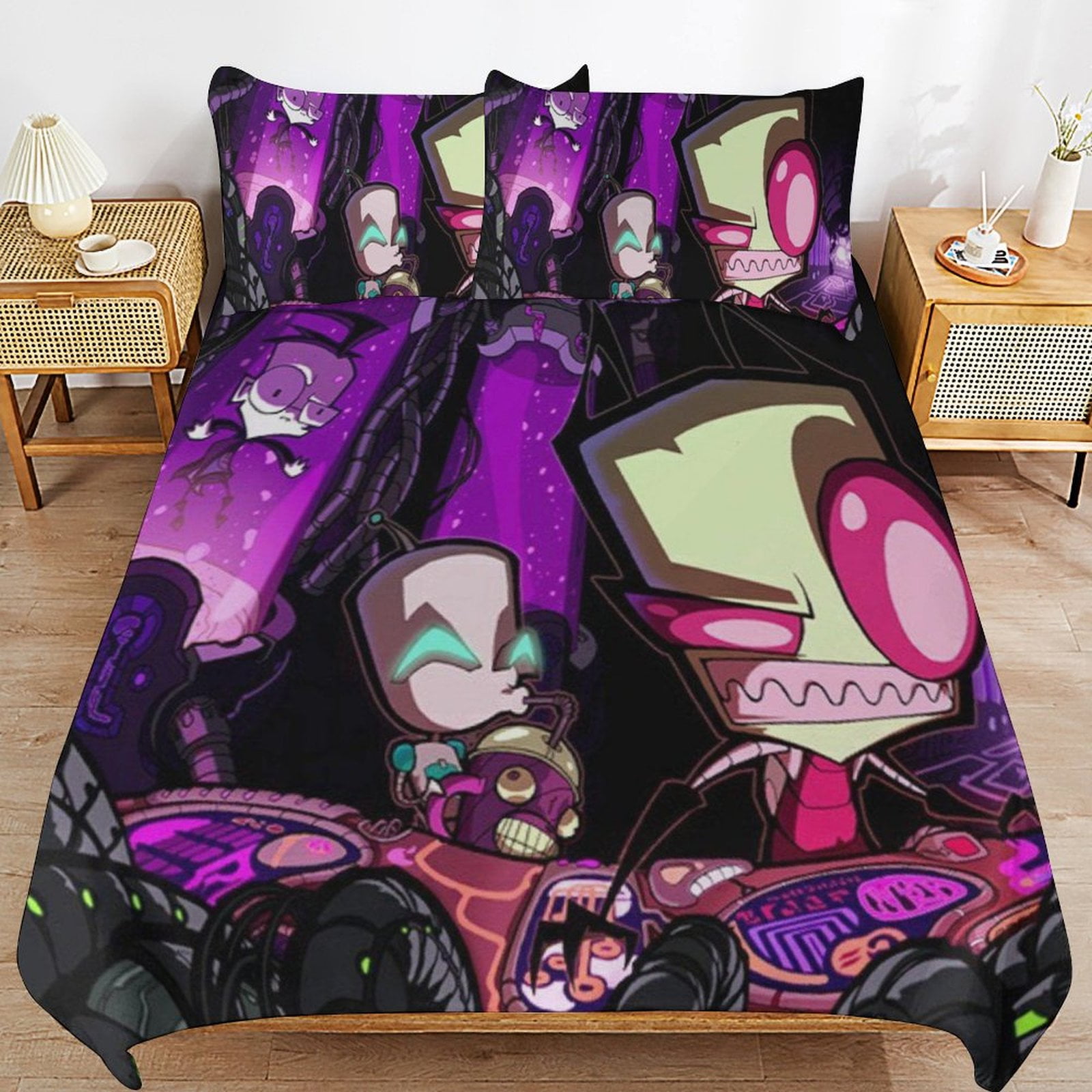Invader Zim Duvet Cover 3 Piece Bedding Set,Teen Comforter Cover Set ...