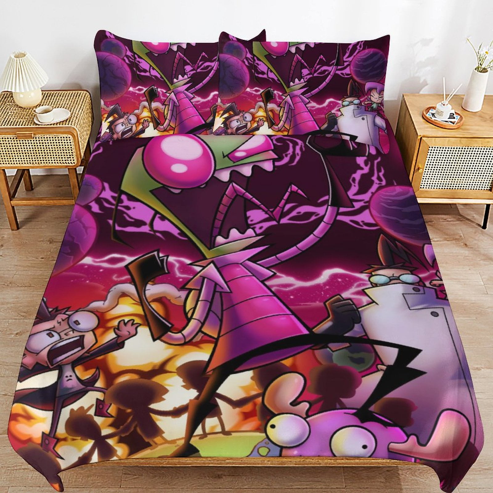 Invader Zim Duvet Cover 3 Piece Bedding Set,Teen Comforter Cover Set ...