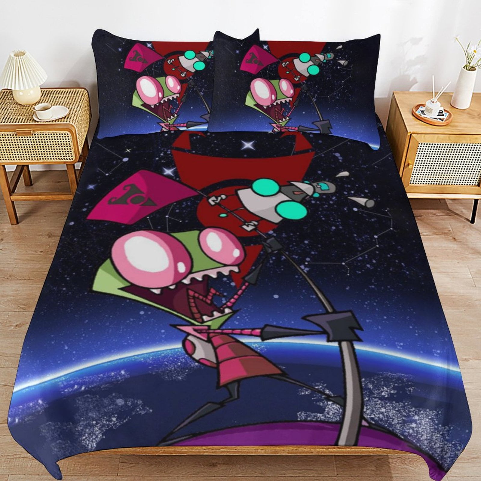 Invader Zim Duvet Cover 3 Piece Bedding Set,Teen Comforter Cover Set ...