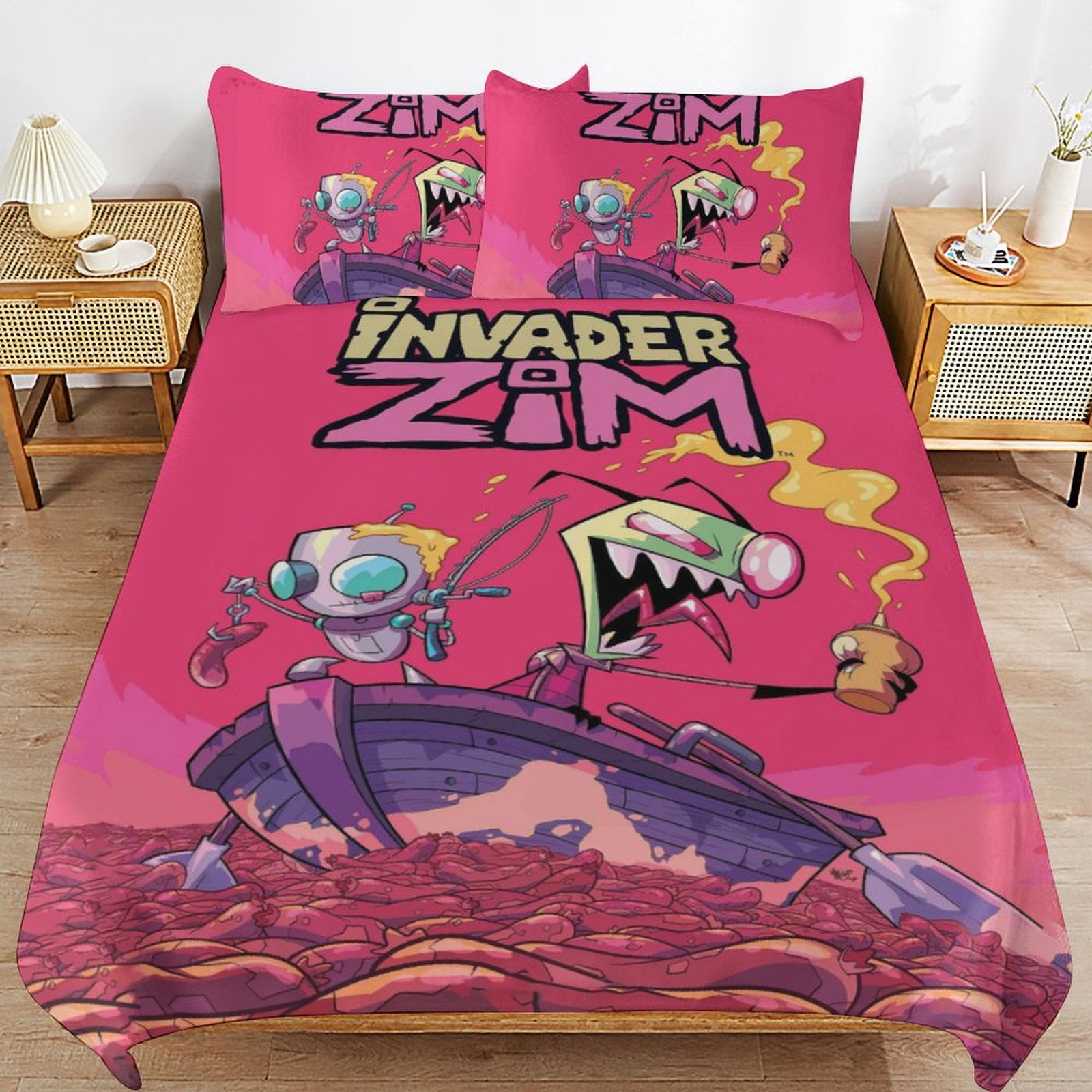 Invader Zim Duvet Cover 3 Piece Bedding Set,Teen Comforter Cover Set ...