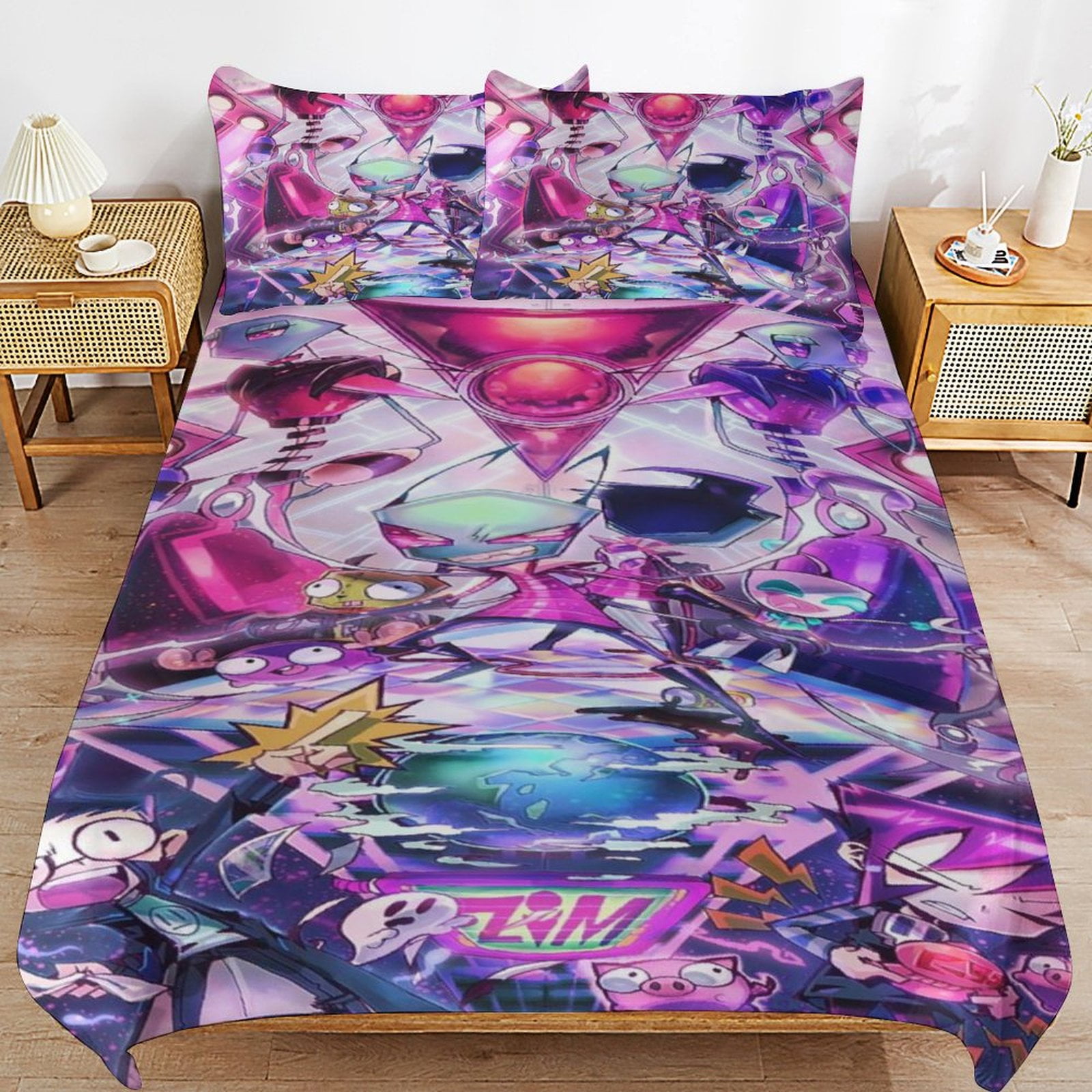 Invader Zim Duvet Cover 3 Piece Bedding Set,Teen Comforter Cover Set ...