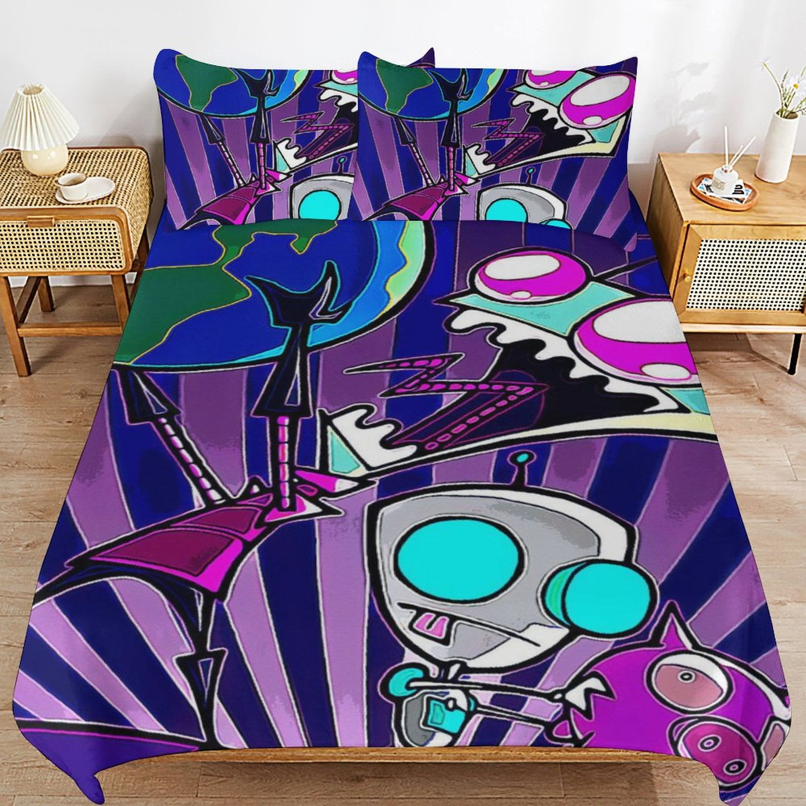Invader Zim Duvet Cover 3 Piece Bedding Set,Teen Comforter Cover Set ...