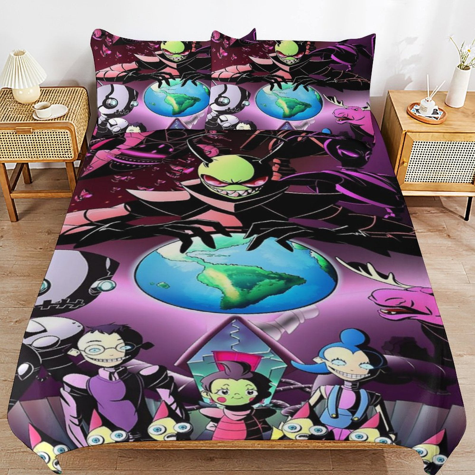 Invader Zim Duvet Cover 3 Piece Bedding Set,Teen Comforter Cover Set ...