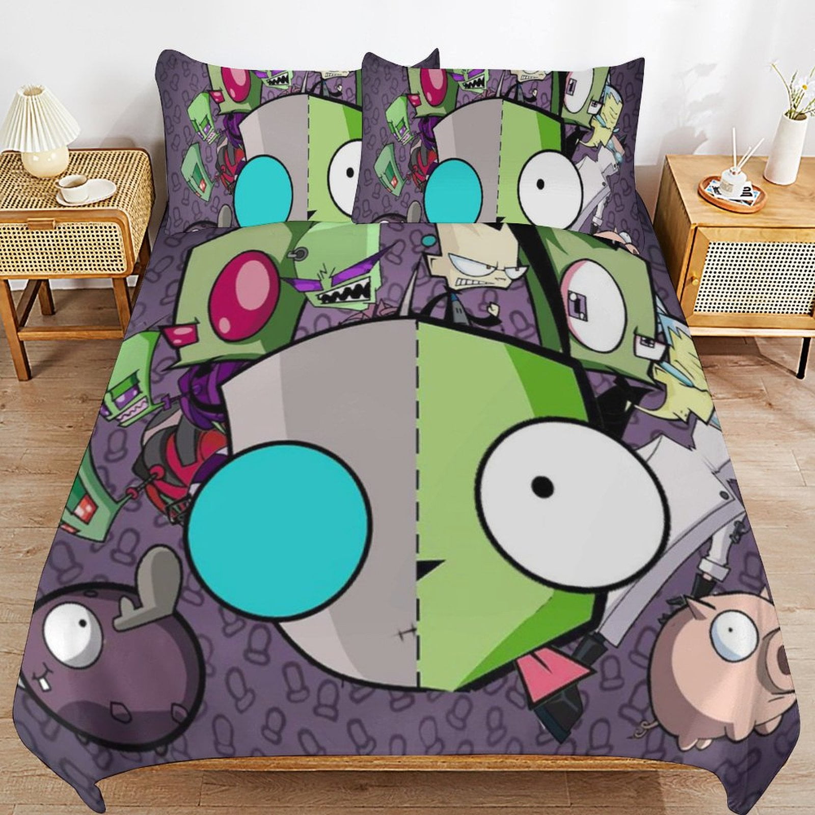 Invader Zim Duvet Cover 3 Piece Bedding Set,Teen Comforter Cover Set ...