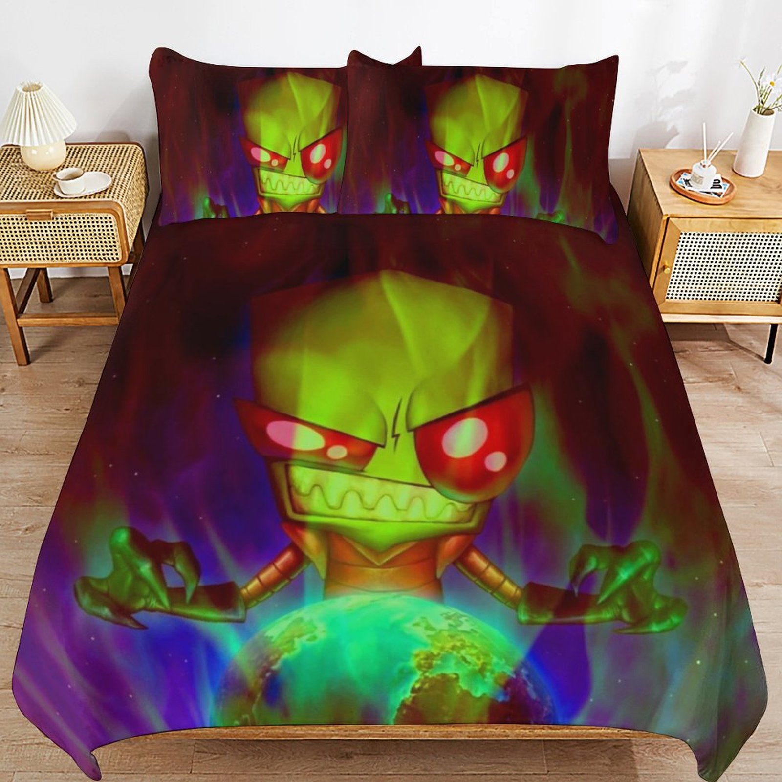 Invader Zim Duvet Cover 3 Piece Bedding Set,Teen Comforter Cover Set ...