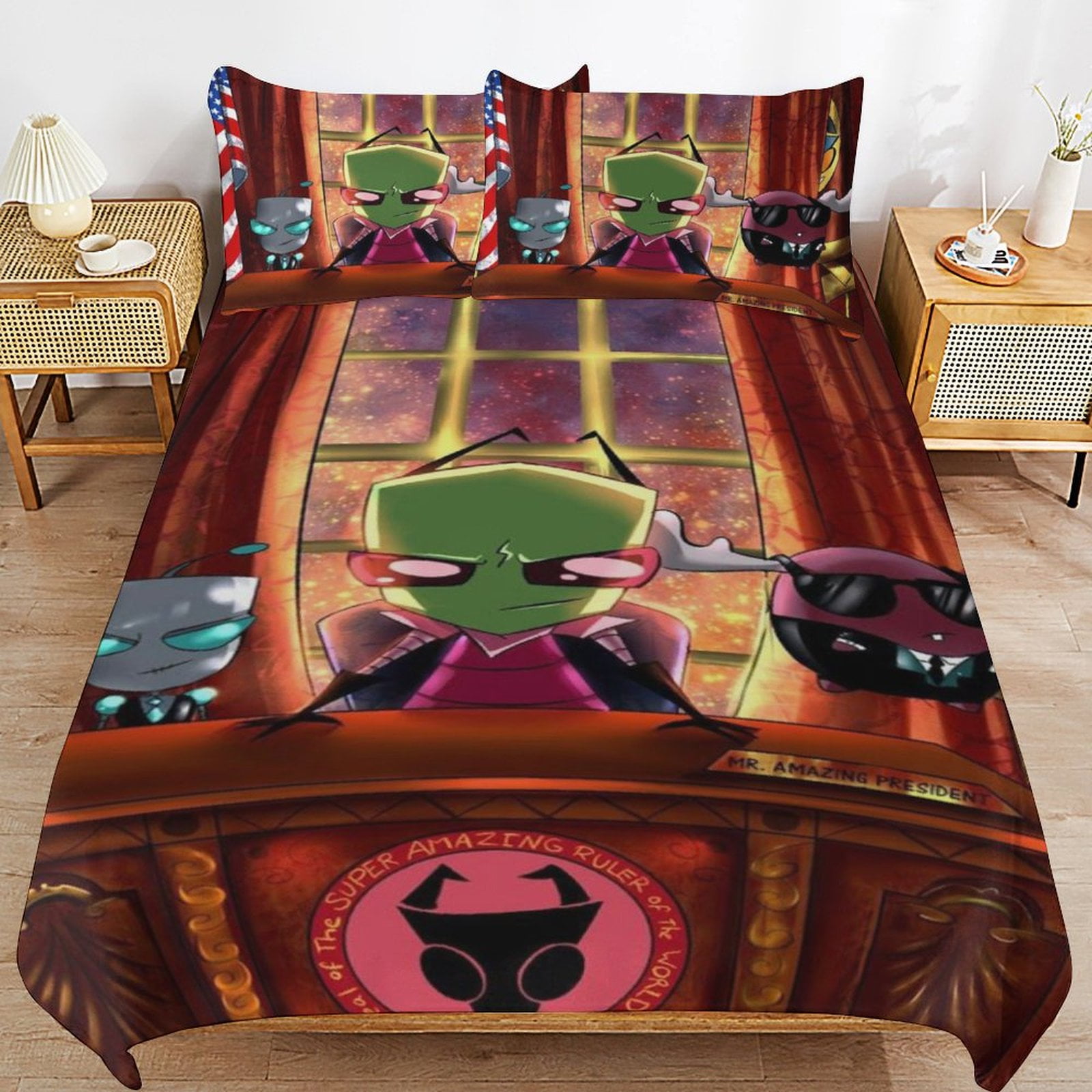 Invader Zim Duvet Cover 3 Piece Bedding Set,Teen Comforter Cover Set ...