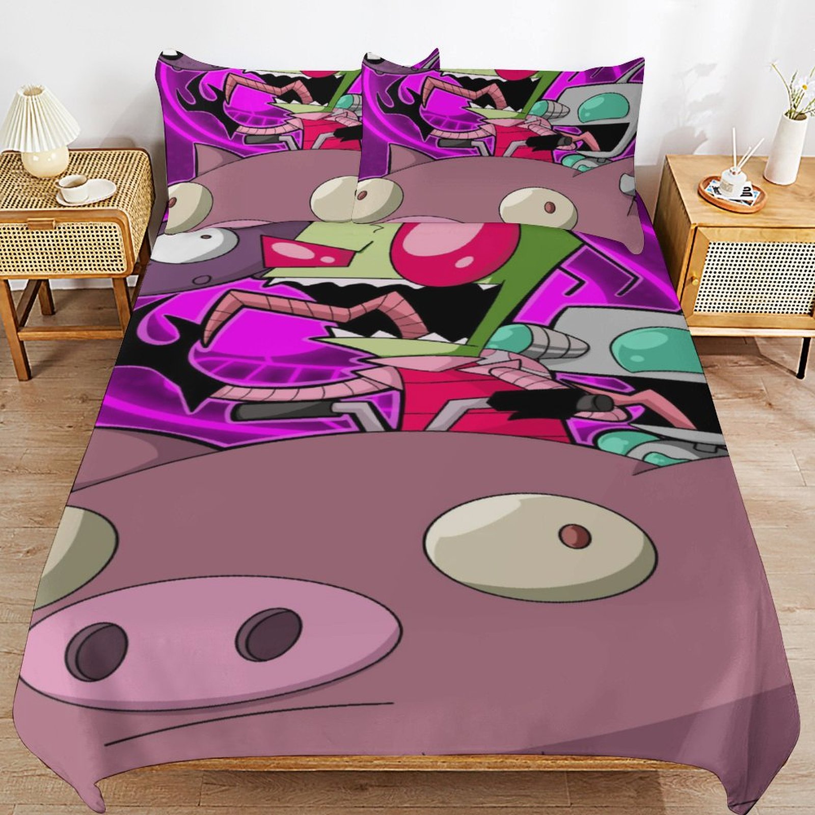 Invader Zim Duvet Cover 3 Piece Bedding Set,Teen Comforter Cover Set ...