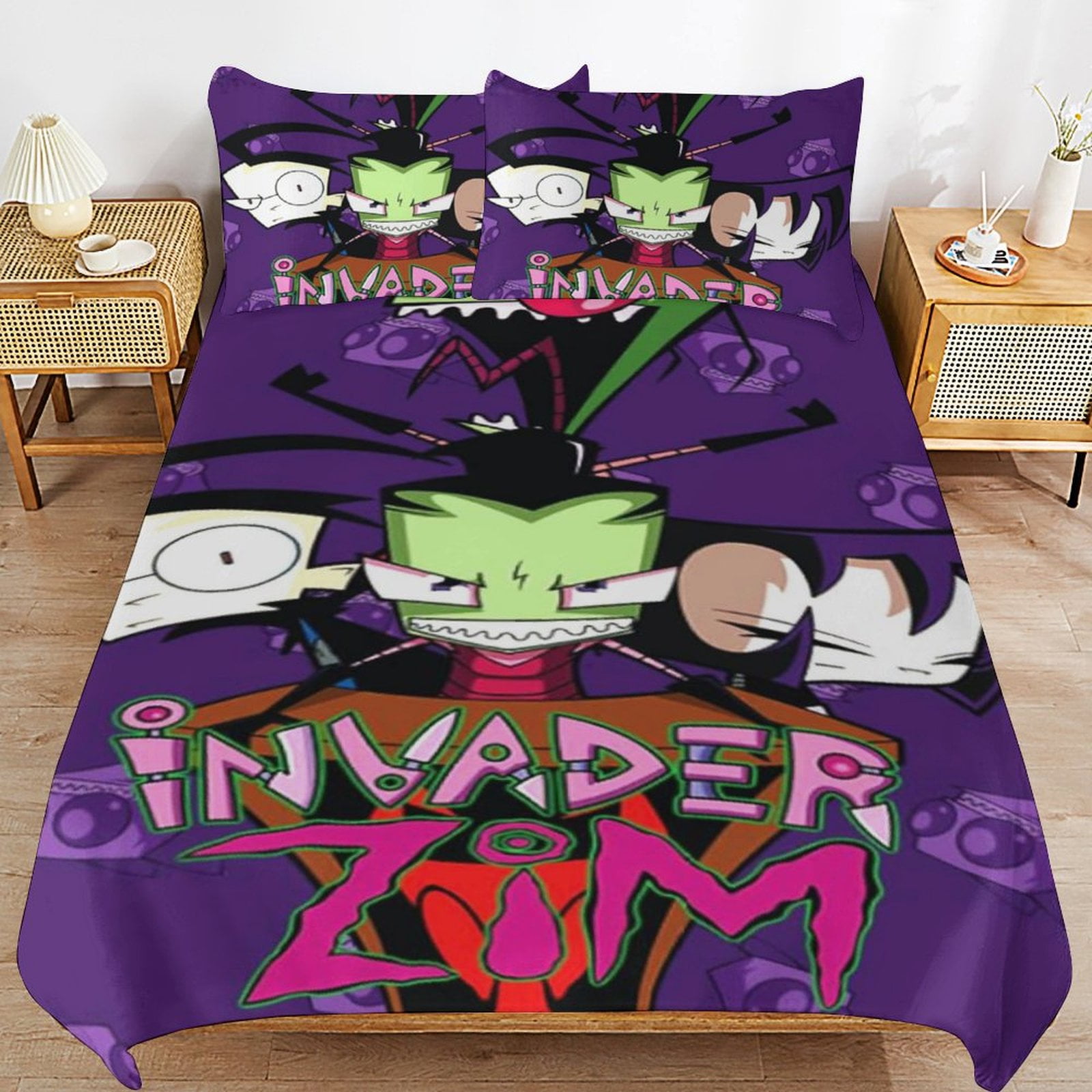Invader Zim Duvet Cover 3 Piece Bedding Set,Teen Comforter Cover Set ...
