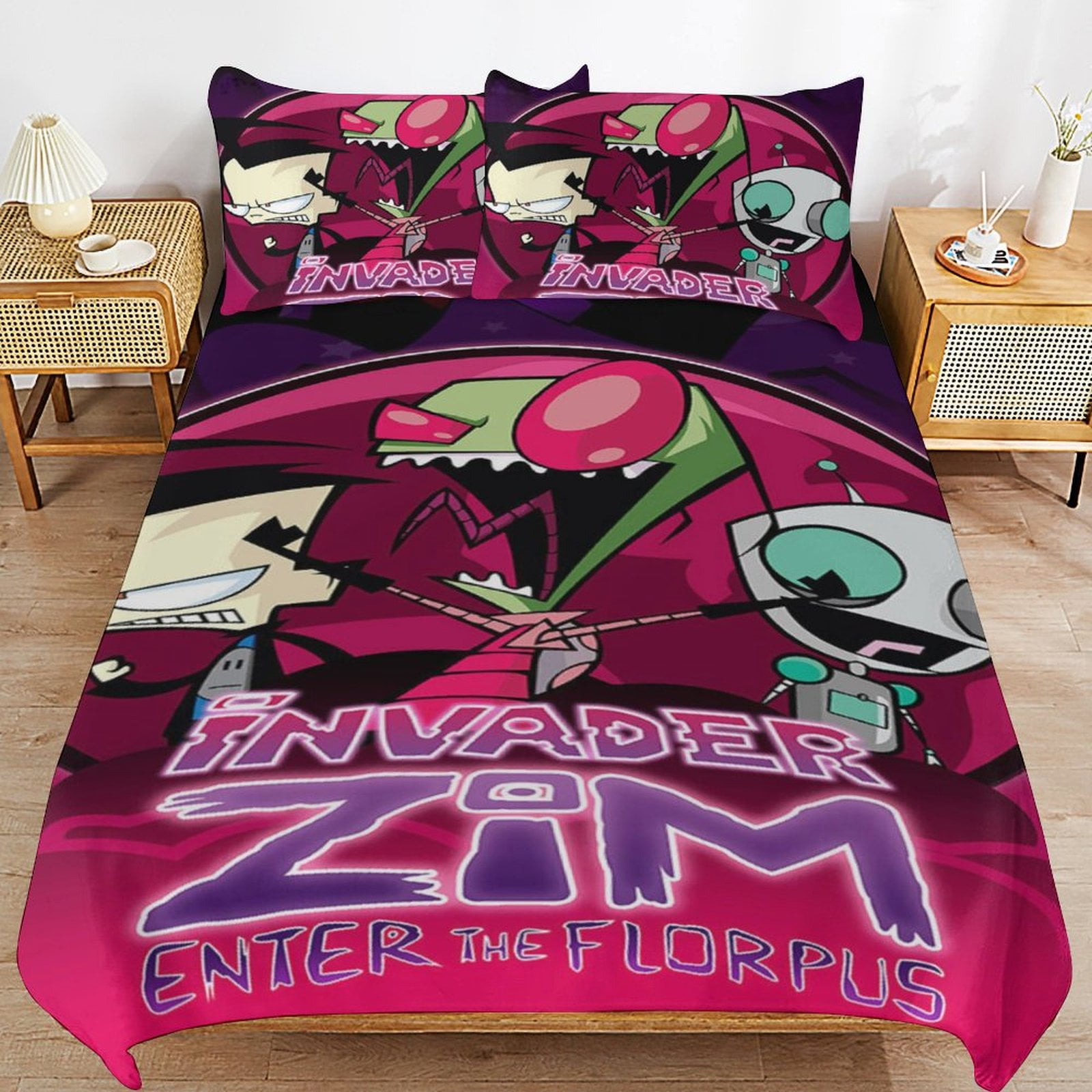 Invader Zim Duvet Cover 3 Piece Bedding Set,Teen Comforter Cover Set ...