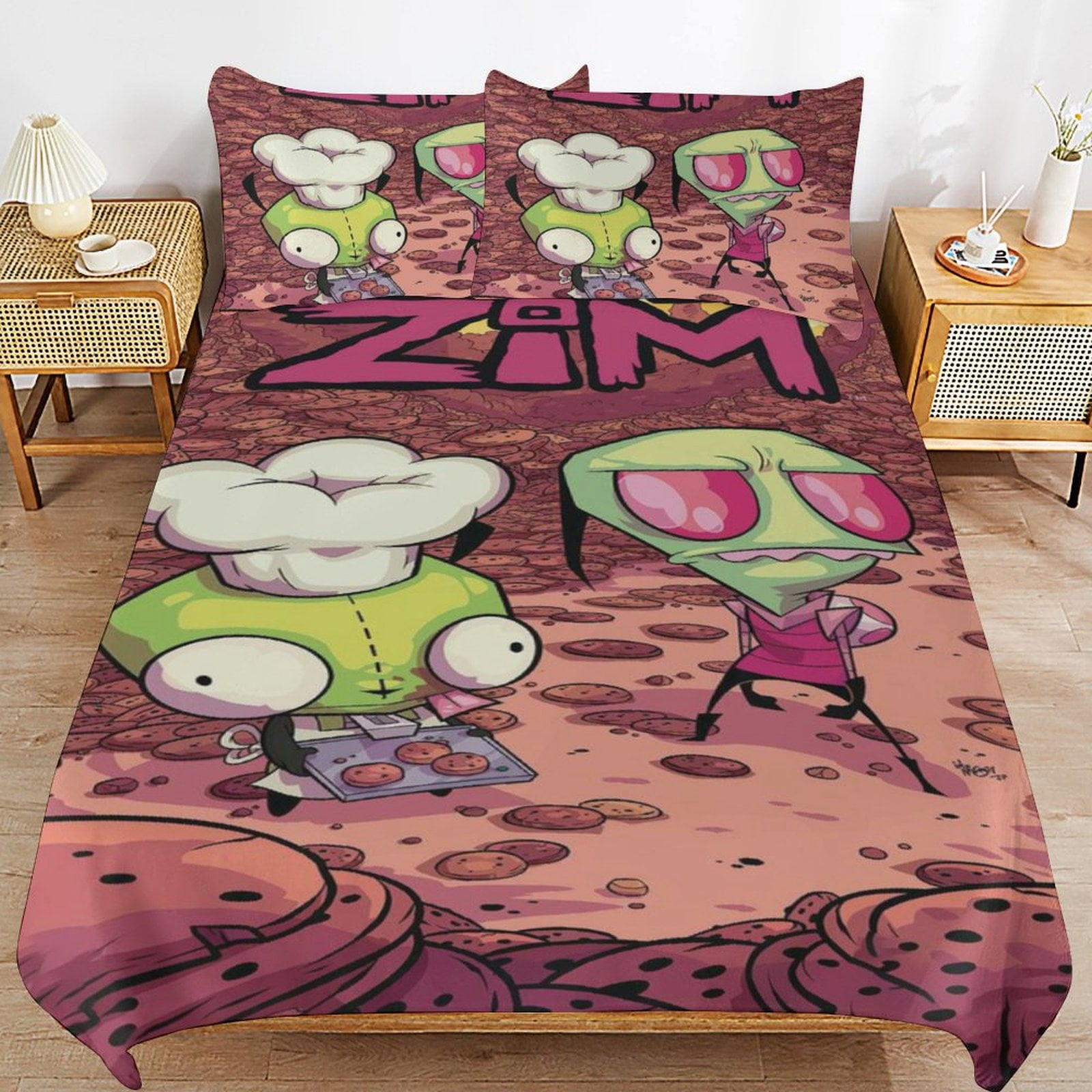 Invader Zim Duvet Cover 3 Piece Bedding Set,Teen Comforter Cover Set ...