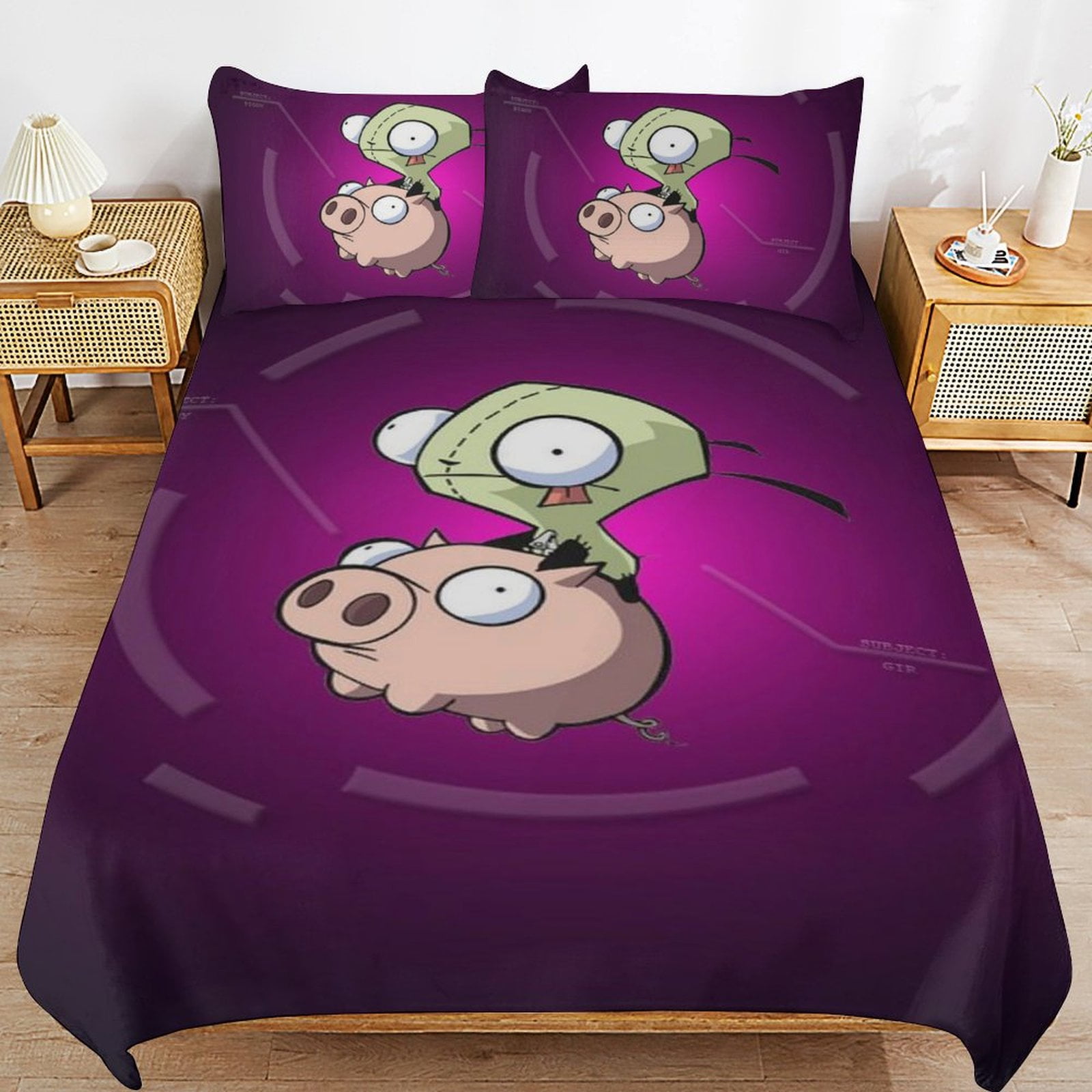 Invader Zim Duvet Cover 3 Piece Bedding Set,Teen Comforter Cover Set ...