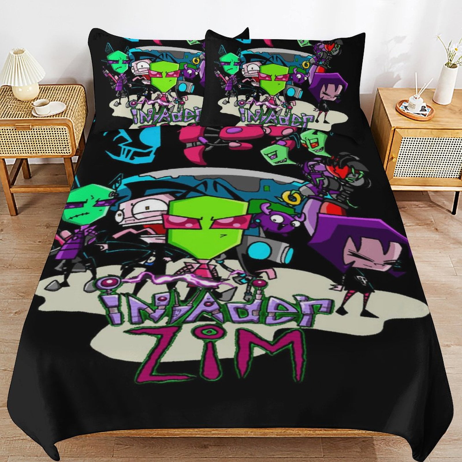 Invader Zim Duvet Cover 3 Piece Bedding Set,Teen Comforter Cover Set ...