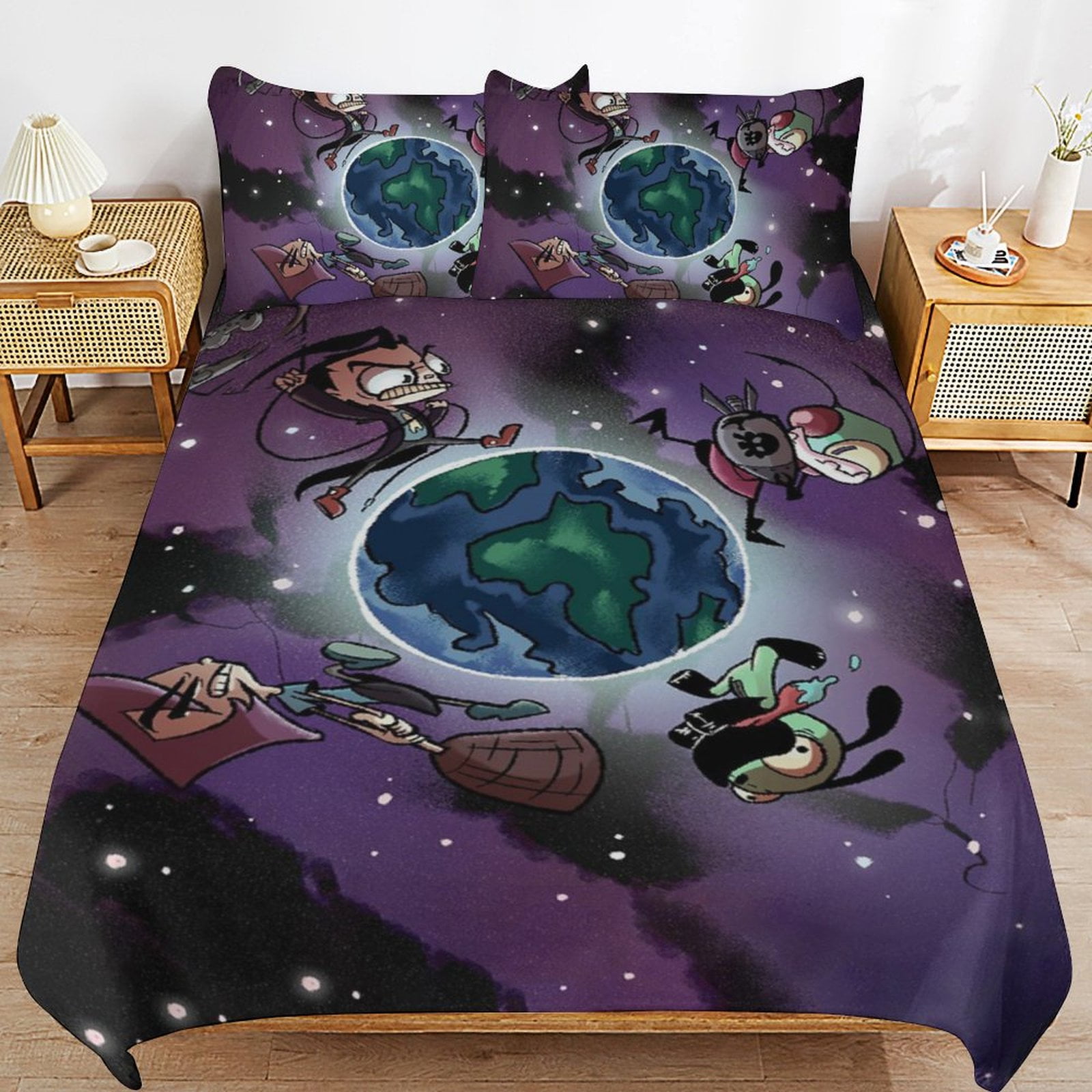 Invader Zim Duvet Cover 3 Piece Bedding Set,Teen Comforter Cover Set ...