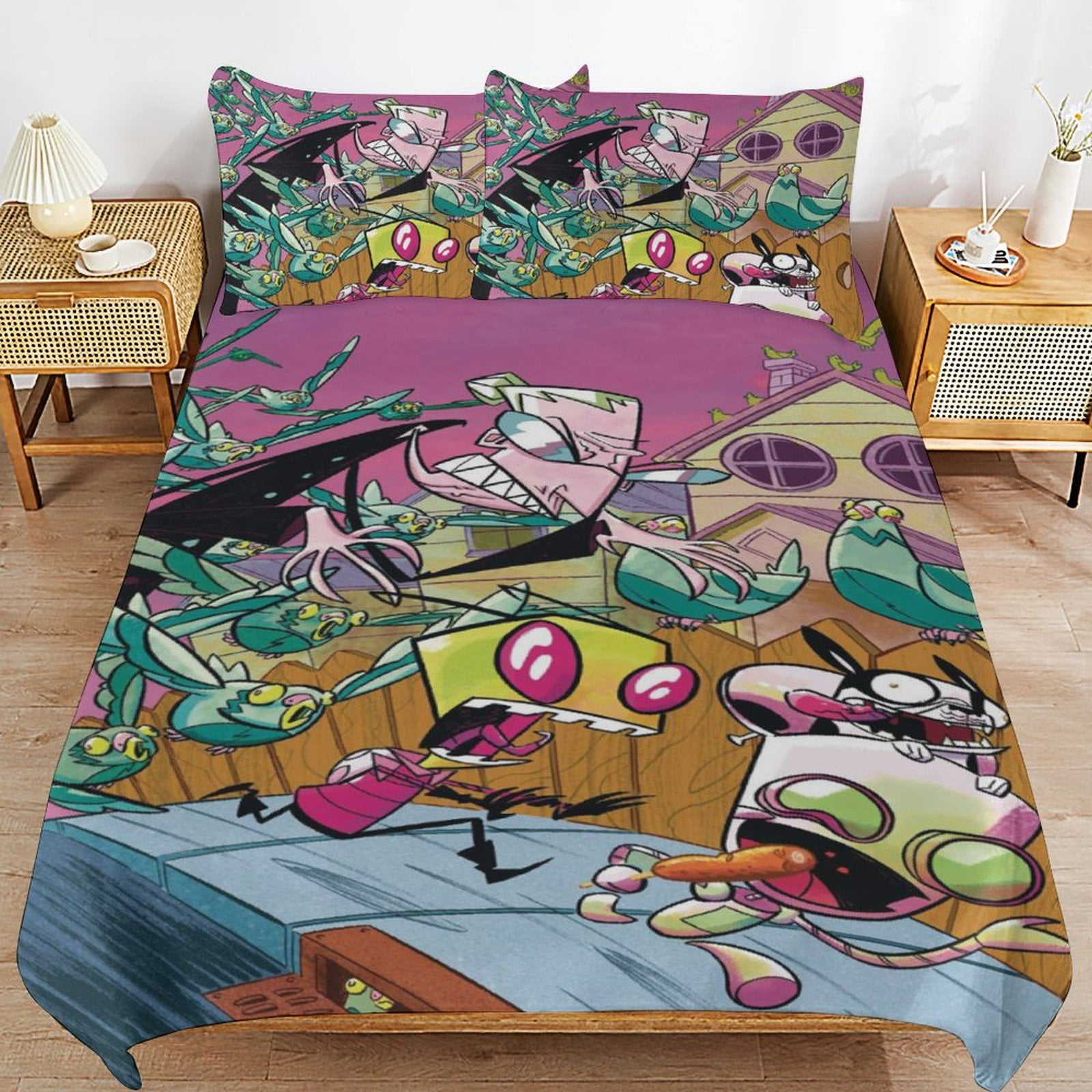 Invader Zim Duvet Cover 3 Piece Bedding Set,Teen Comforter Cover Set ...