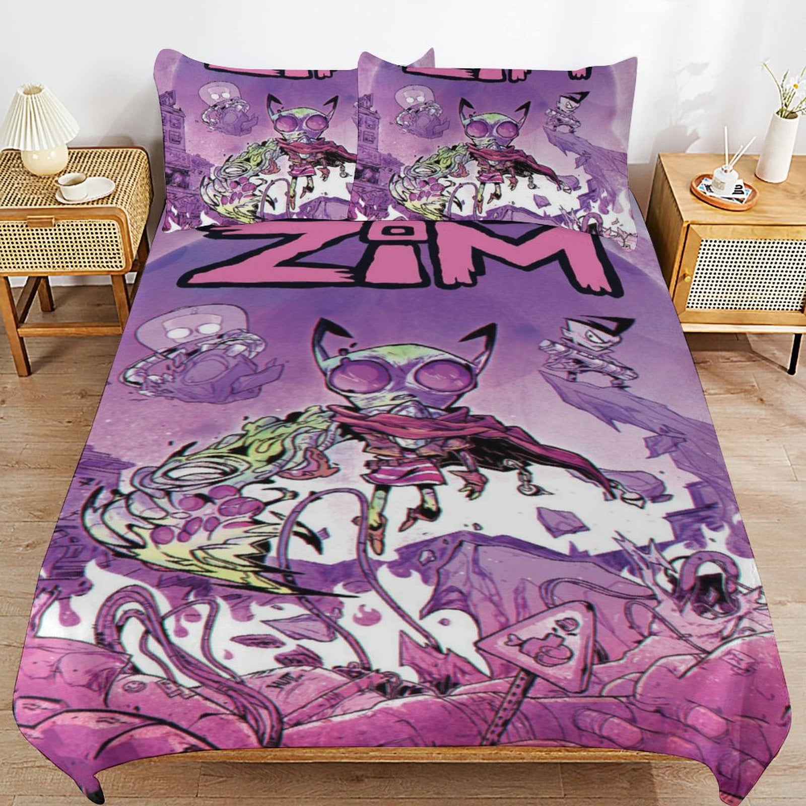 Invader Zim Duvet Cover 3 Piece Bedding Set,Teen Comforter Cover Set ...