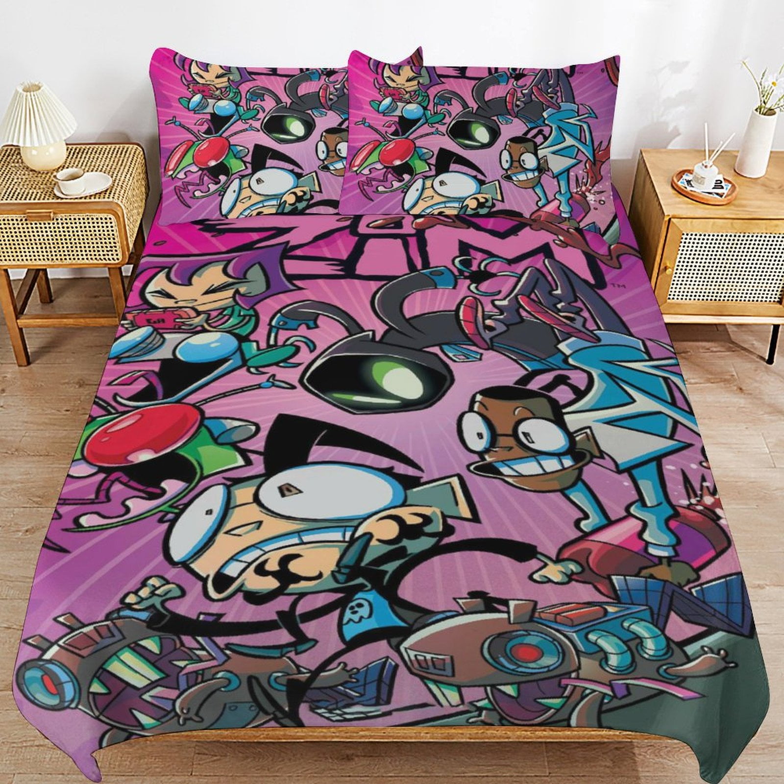 Invader Zim Duvet Cover 3 Piece Bedding Set,Teen Comforter Cover Set ...
