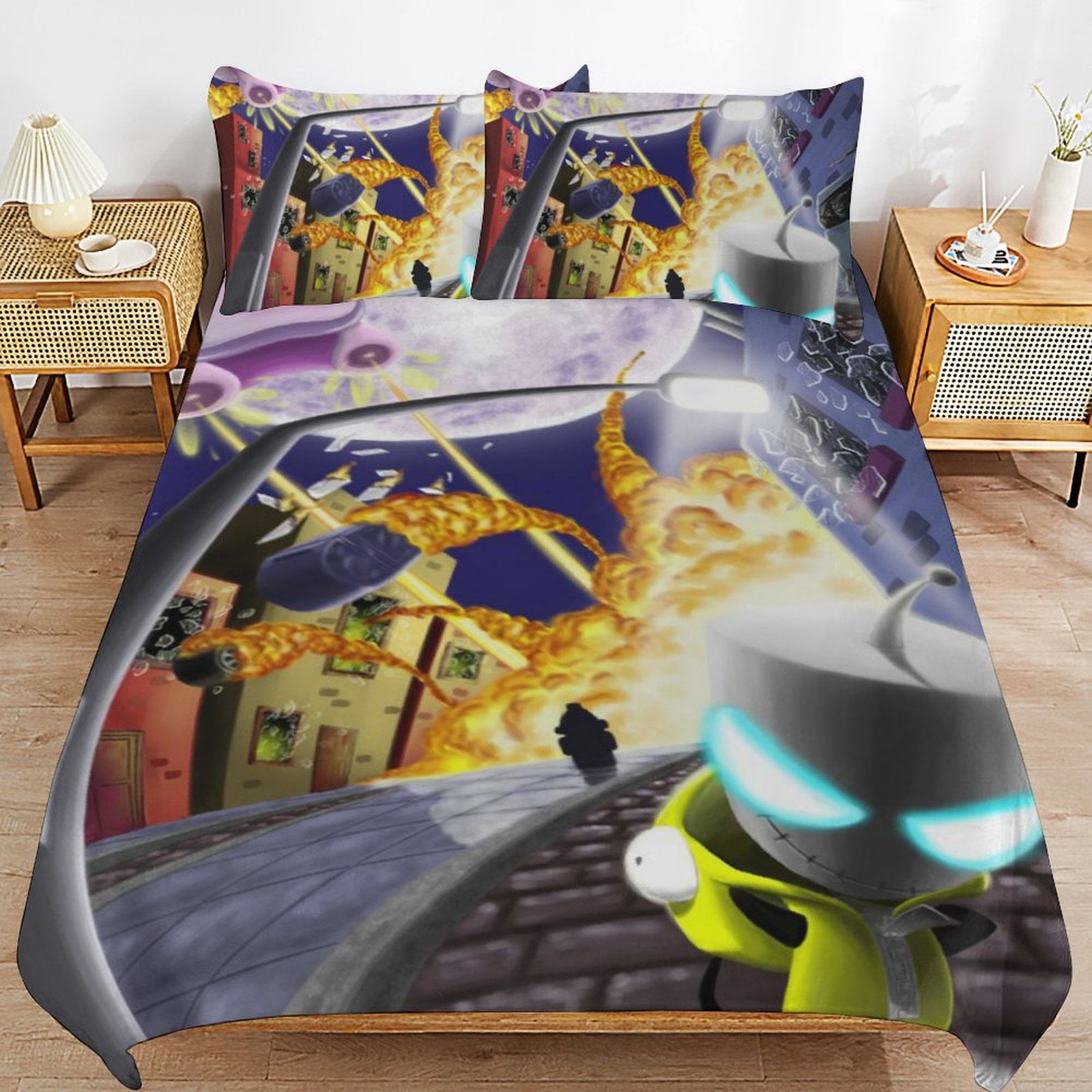 Invader Zim Duvet Cover 3 Piece Bedding Set,Teen Comforter Cover Set ...