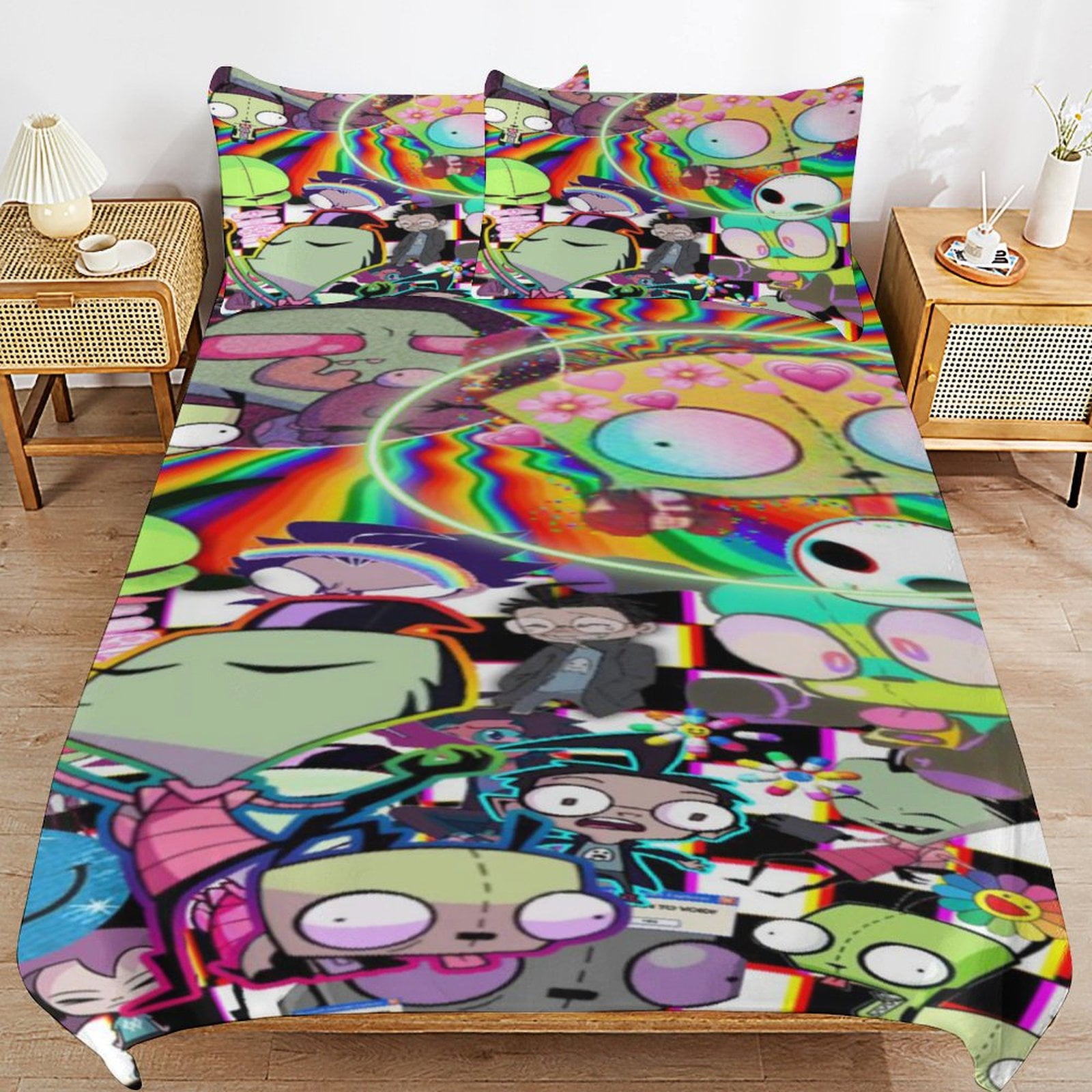 Invader Zim Duvet Cover 3 Piece Bedding Set,Teen Comforter Cover Set ...