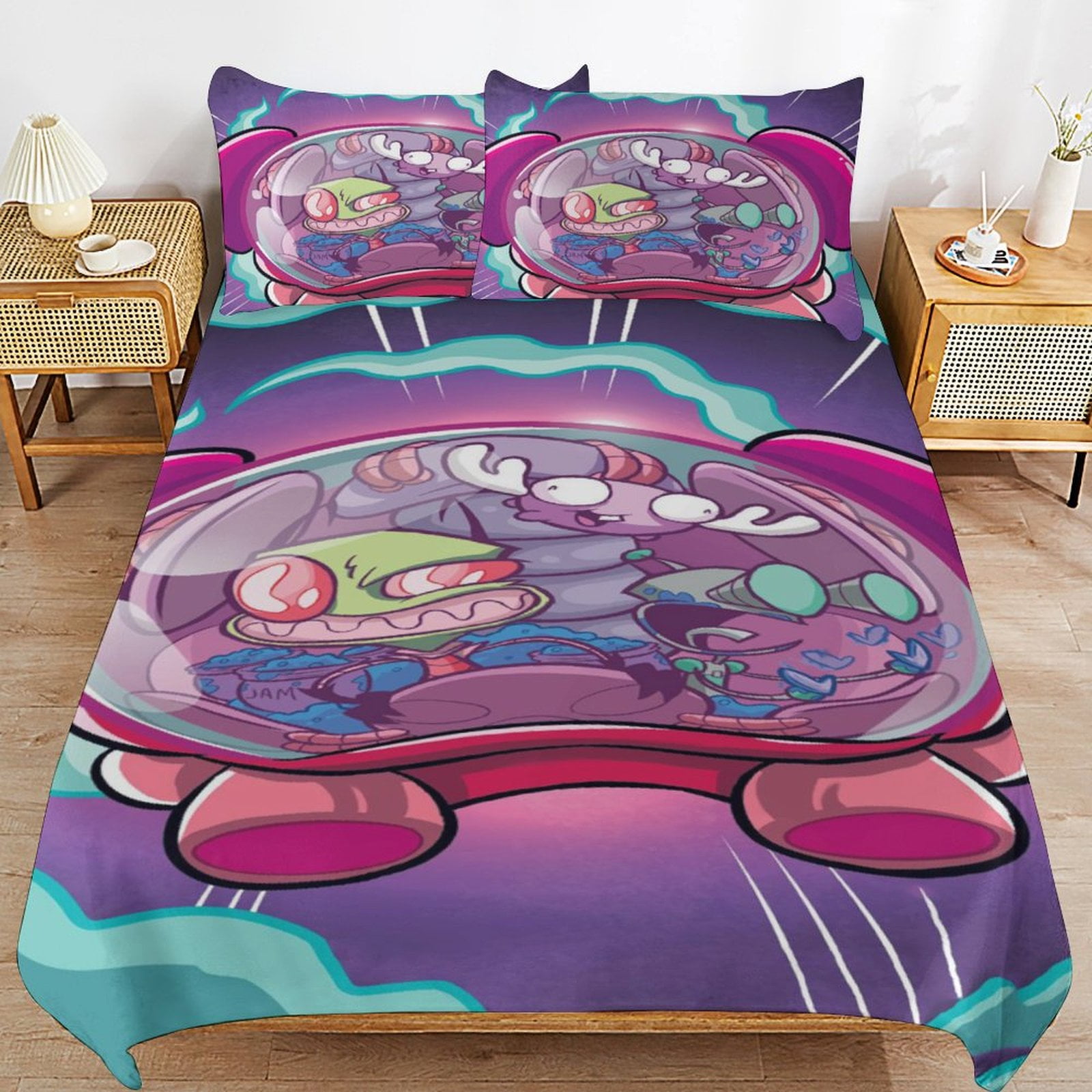 Invader Zim Duvet Cover 3 Piece Bedding Set,Teen Comforter Cover Set ...