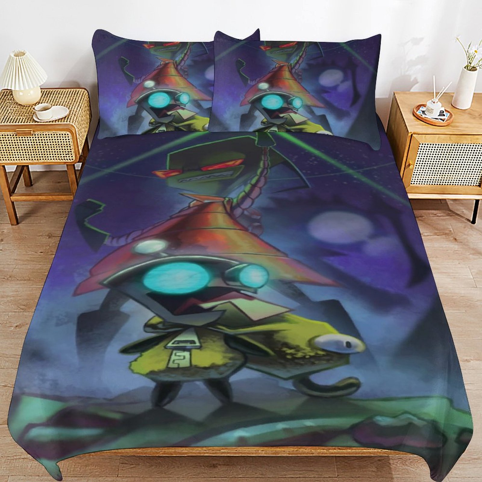 Invader Zim Duvet Cover 3 Piece Bedding Set,Teen Comforter Cover Set ...