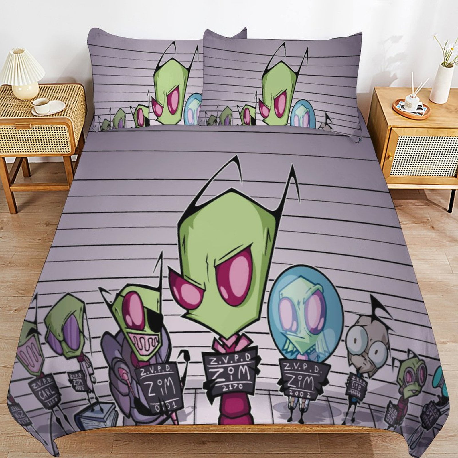 Invader Zim Duvet Cover 3 Piece Bedding Set,Teen Comforter Cover Set ...