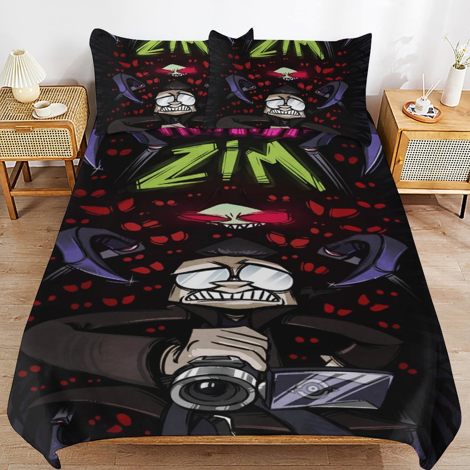 Invader Zim Duvet Cover 3 Piece Bedding Set,Teen Comforter Cover Set ...