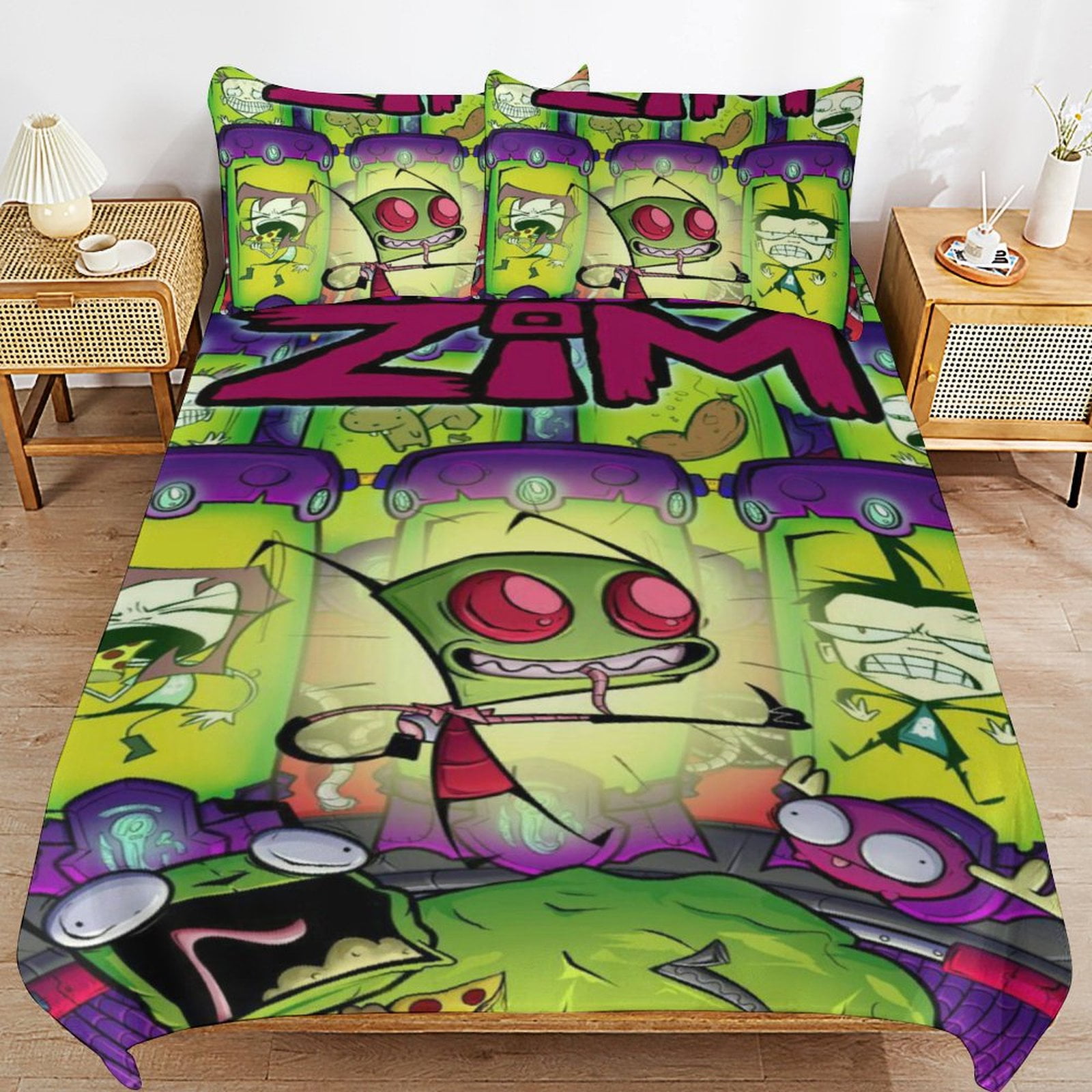 Invader Zim Duvet Cover 3 Piece Bedding Set,Teen Comforter Cover Set ...