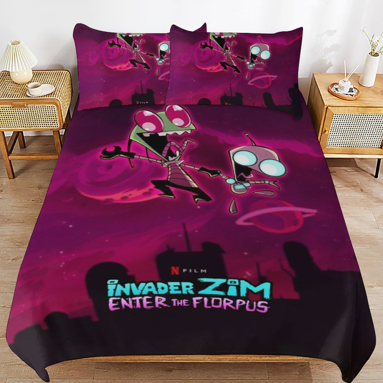Invader Zim Duvet Cover 3 Piece Bedding Set,Teen Comforter Cover Set ...