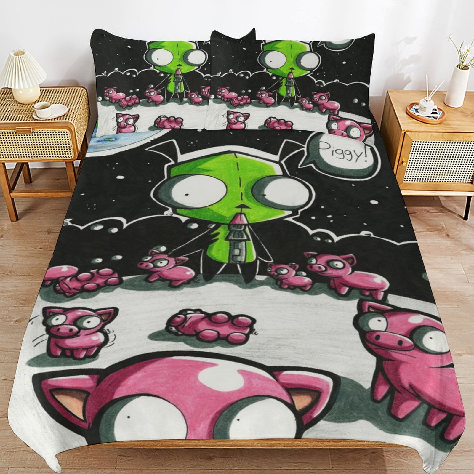 Invader Zim Duvet Cover 3 Piece Bedding Set,Teen Comforter Cover Set ...
