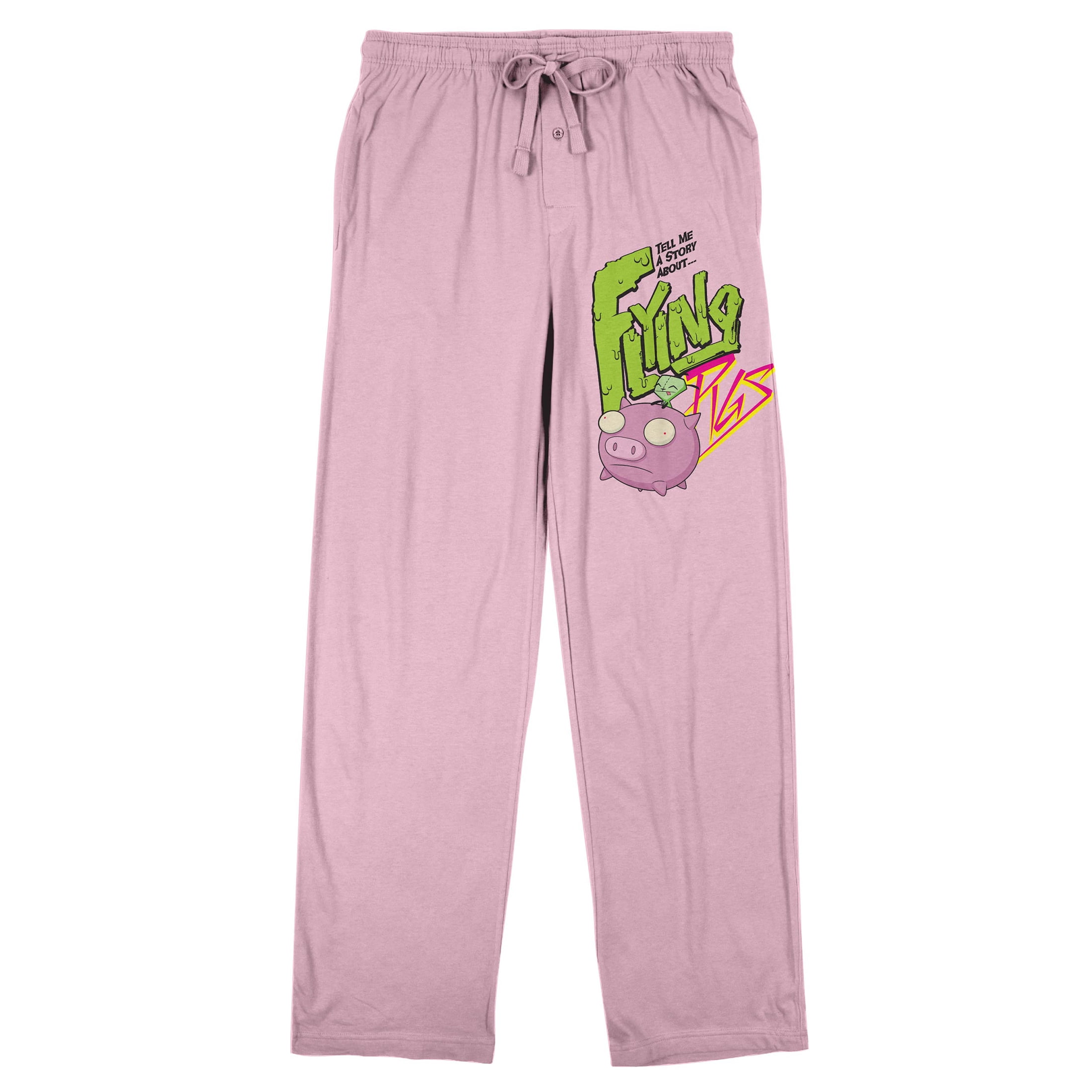 Invader Zim Flying Pigs Women's Pink Sleep Pajama Pants-Medium ...