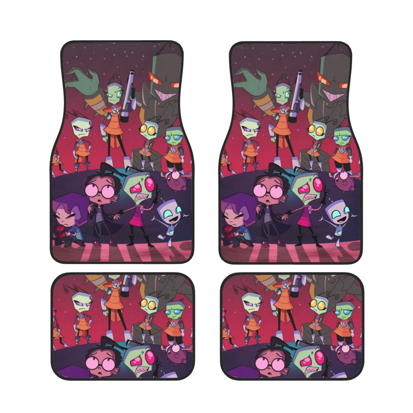 Invader Zim Fun Car Floor Mats 4-Piece Full Set Front Rear Auto Foot ...