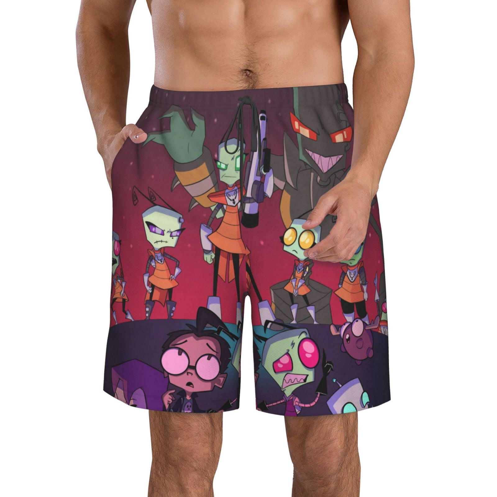 Invader Zim Fun Men's Beach Shorts Swim Trunks Casual Quick Dry Board ...