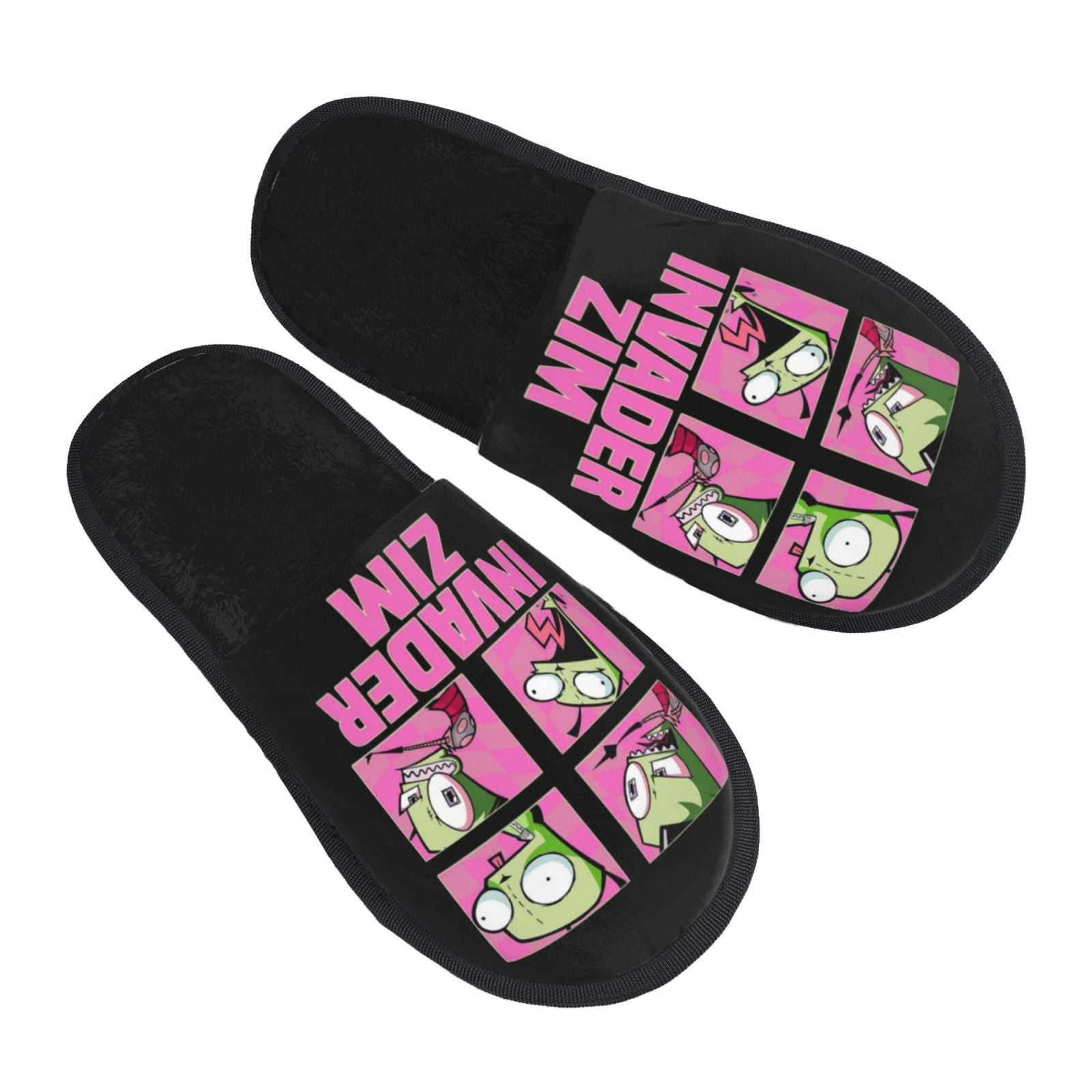 Invader Zim Furry Slippers For Men Women Fuzzy House Slippers Winter ...
